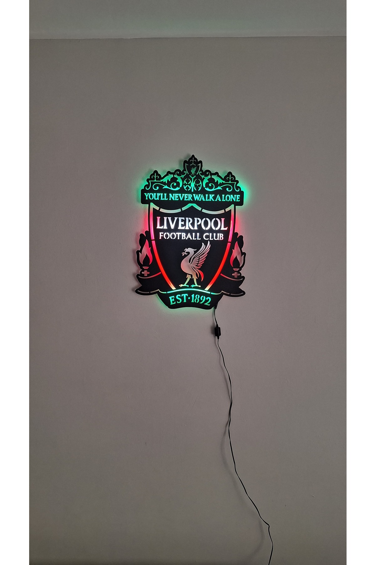 sek tasarım S.E.K Tasarım Liverpool led ışıklı logo , Tablo , Gece ...