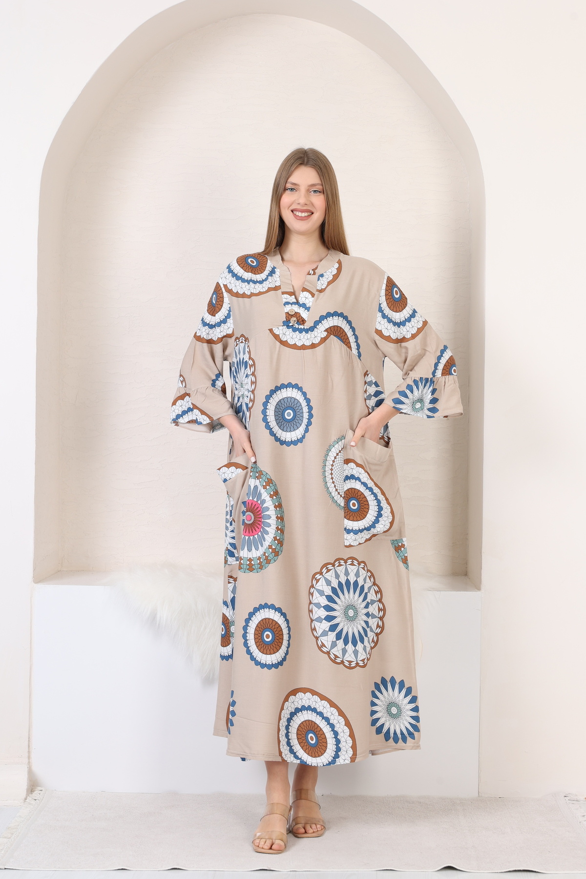 mervemoda Kadın büyük battal beden dokuma elbise Fiyatı, Yorumları ...