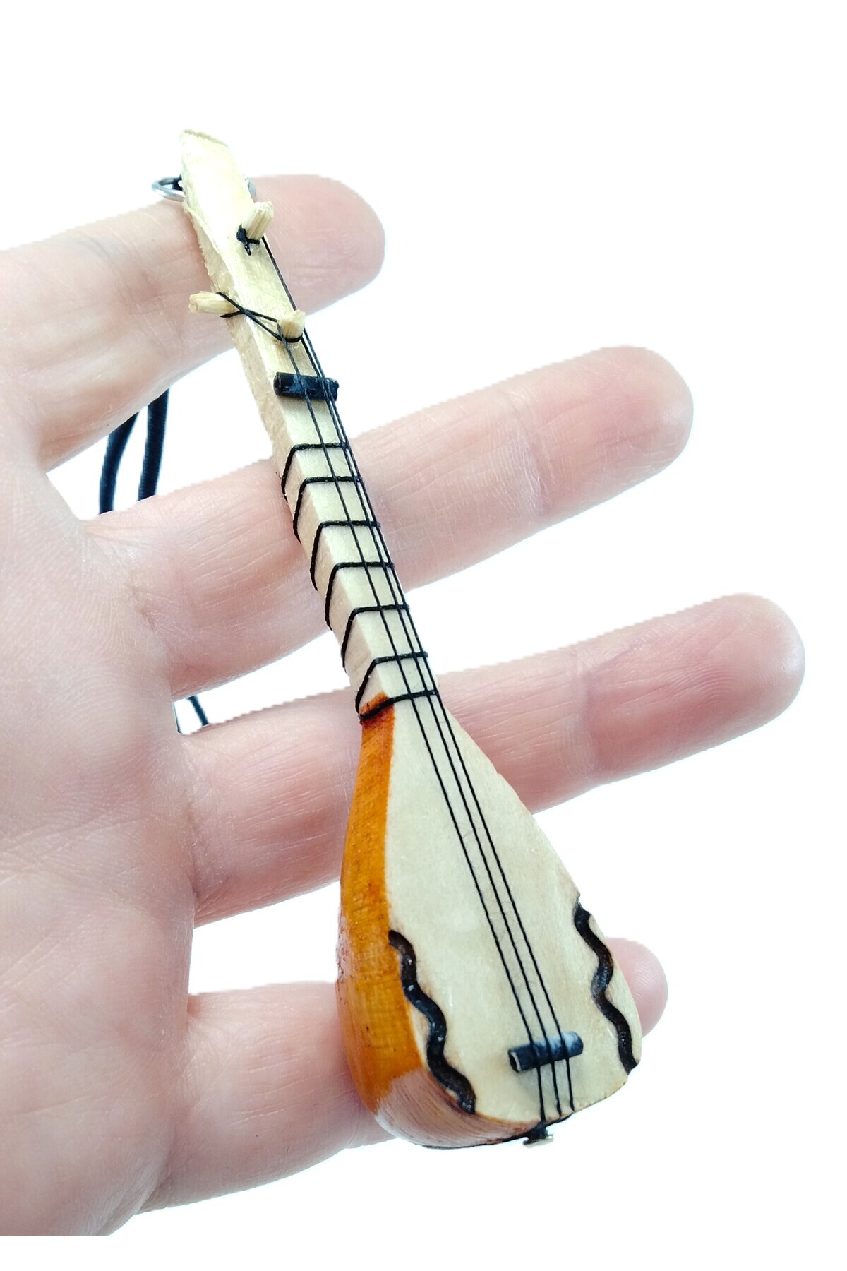 biuti Ahşap Küçük Bağlama Dikiz Ayna Süsü El Yapımı Hediyelik Aksesuar ...