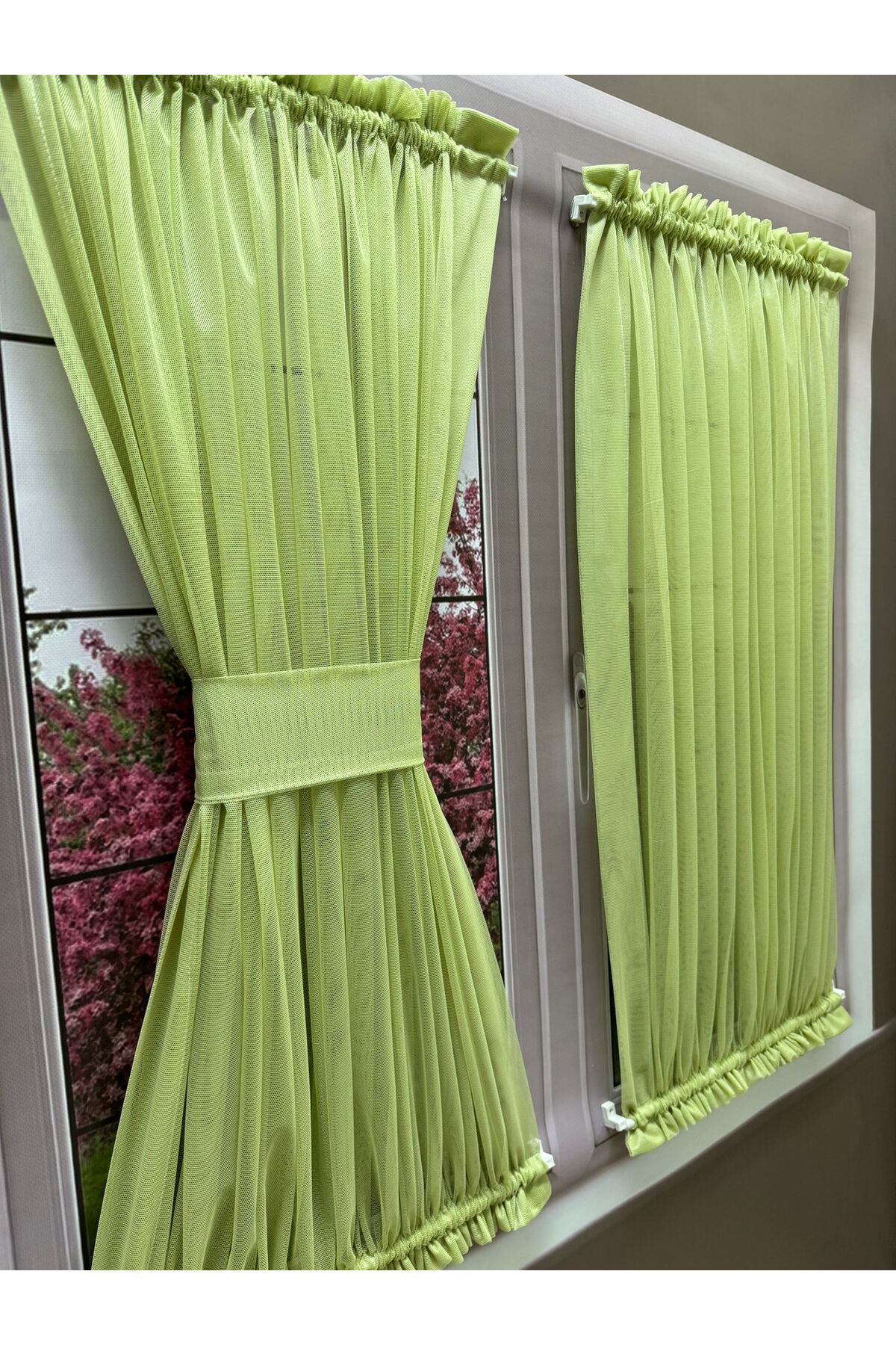 elision home FYEŞİLİ Kelebek Briz Çubuklu Perde Mutfak Kapı Pencere içi ...