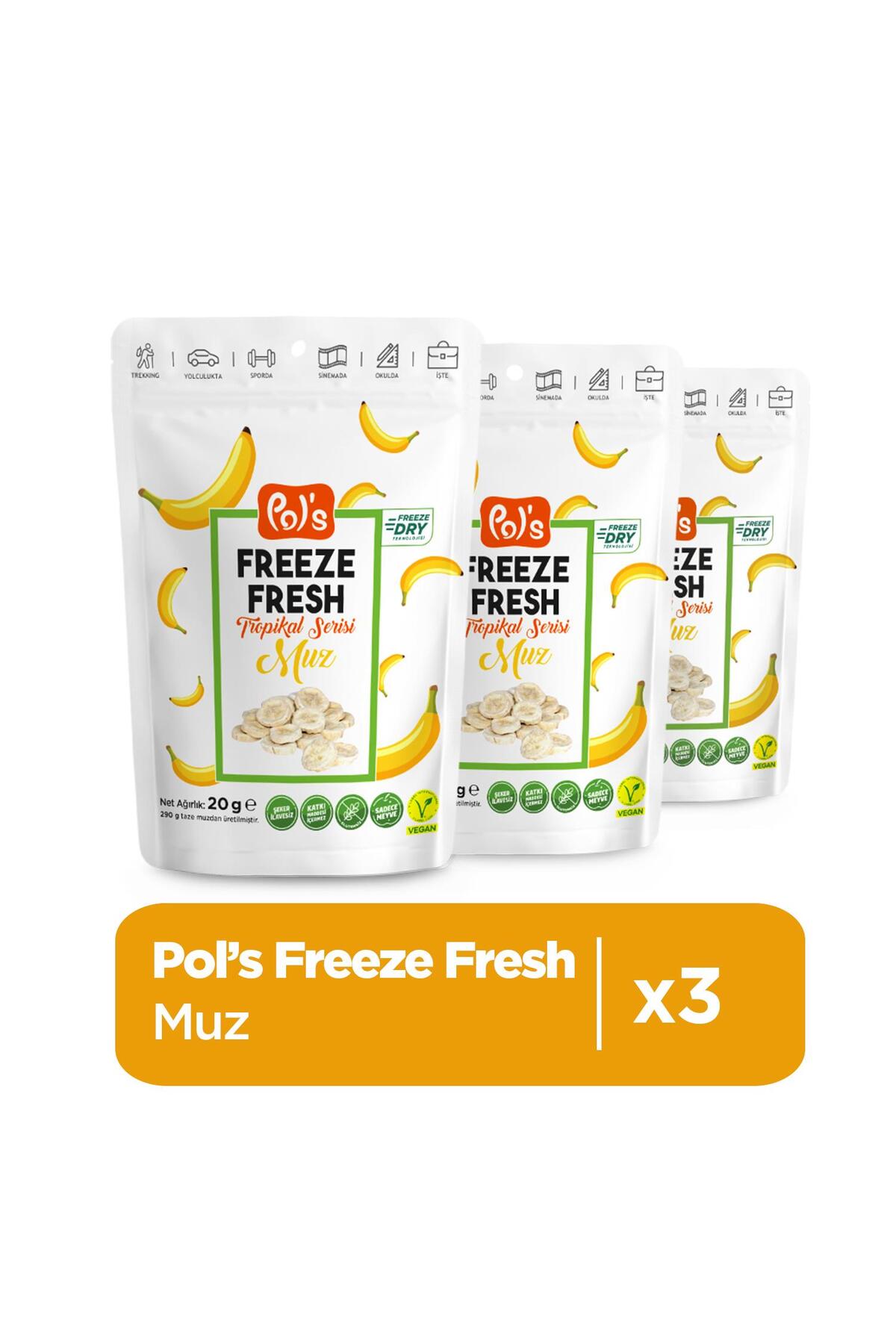 Pol's Freeze Fresh Muz 20 G X 3 Adet Freeze Dry Dondurularak Kurutulmuş ...