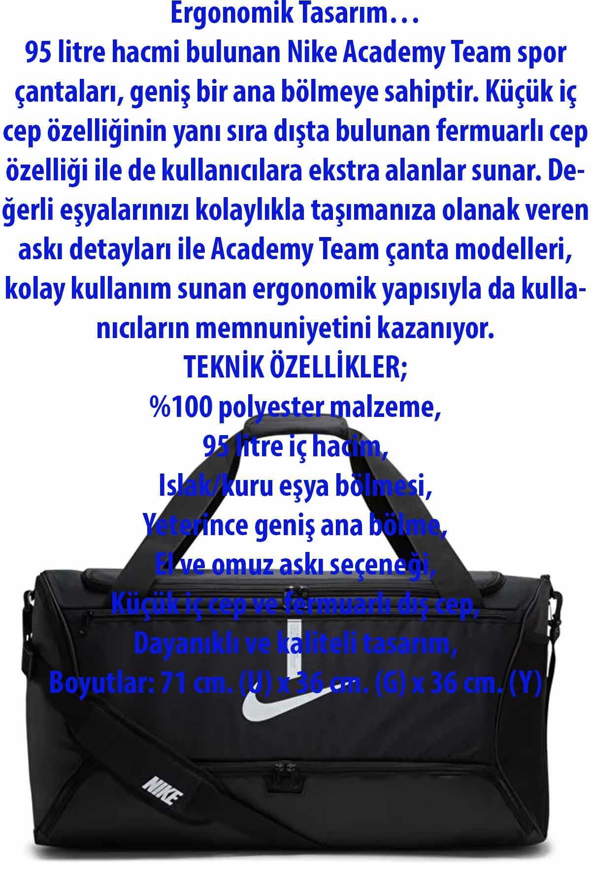 Nike Academy Team L Duffel Bag B1 Unisex Spor ve Seyehat Çantası CU8089 ...