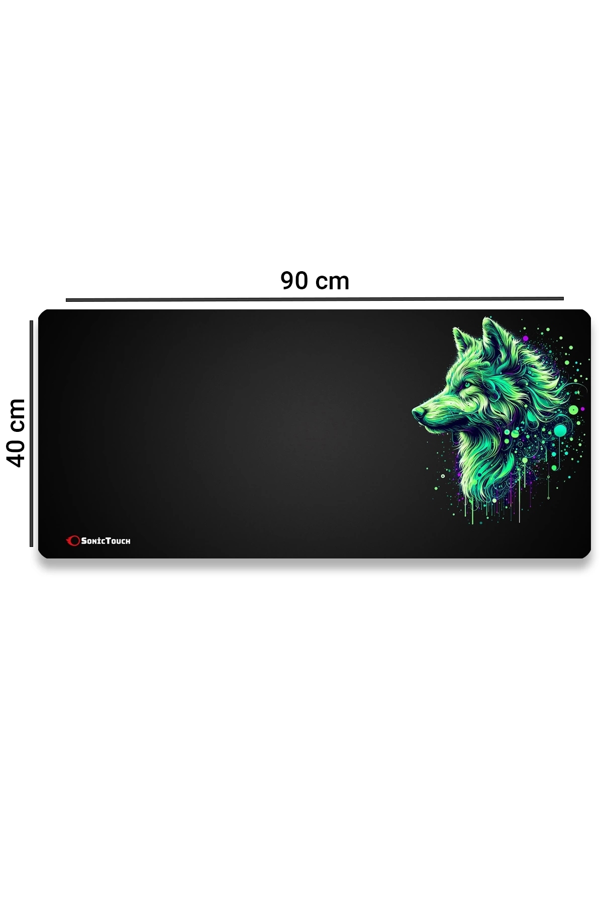 SonicTouch UltraGrand Siyah ve Neon Yeşili Kurt Dikişsiz Xxl Gaming Oyuncu Masaüstü Klavye Mouse ...