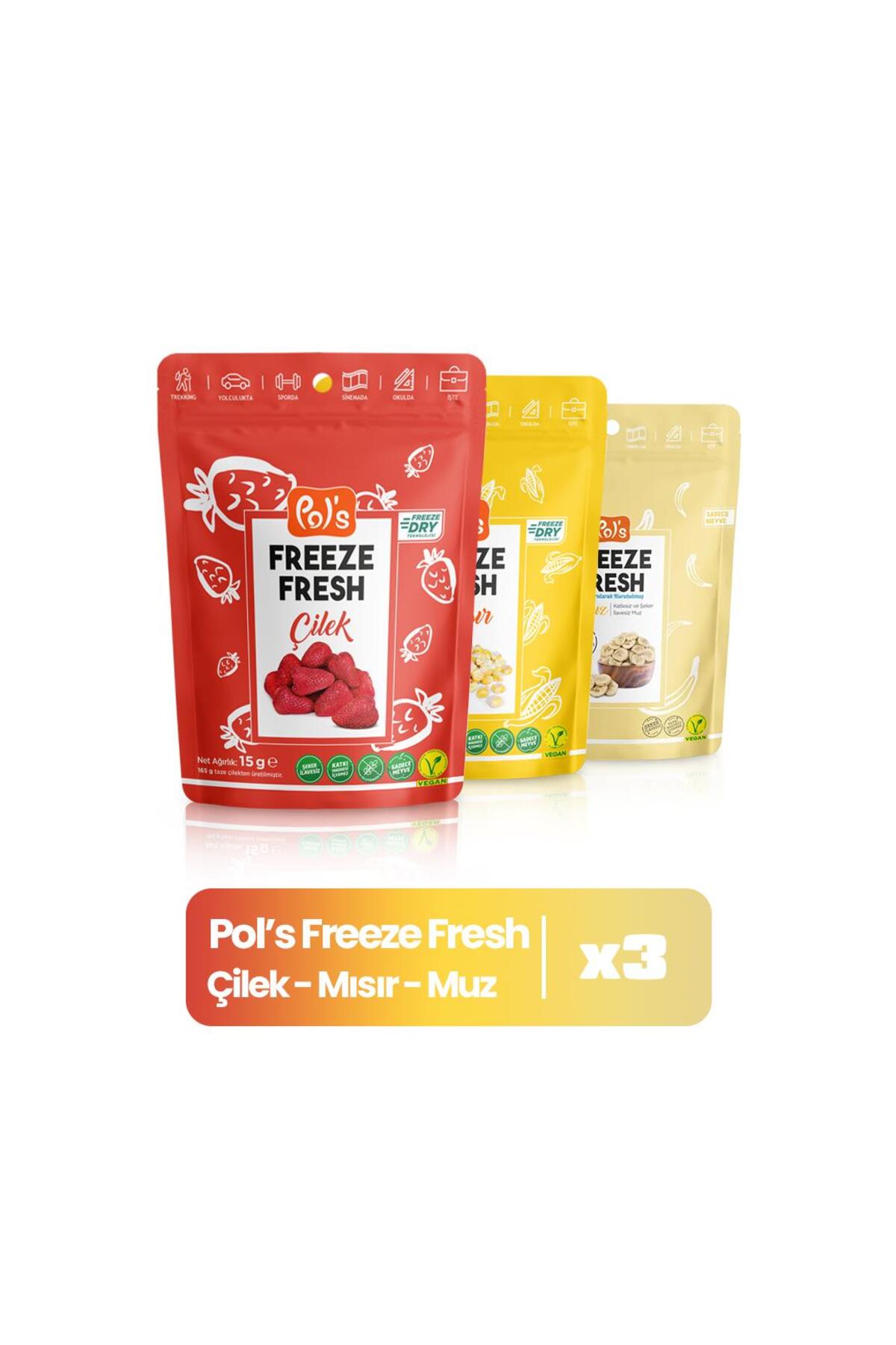Pol's Pol’s Freeze Fresh Çilek 15 G X 1 Adet, Muz 20 G X 1 Adet ,mısır ...