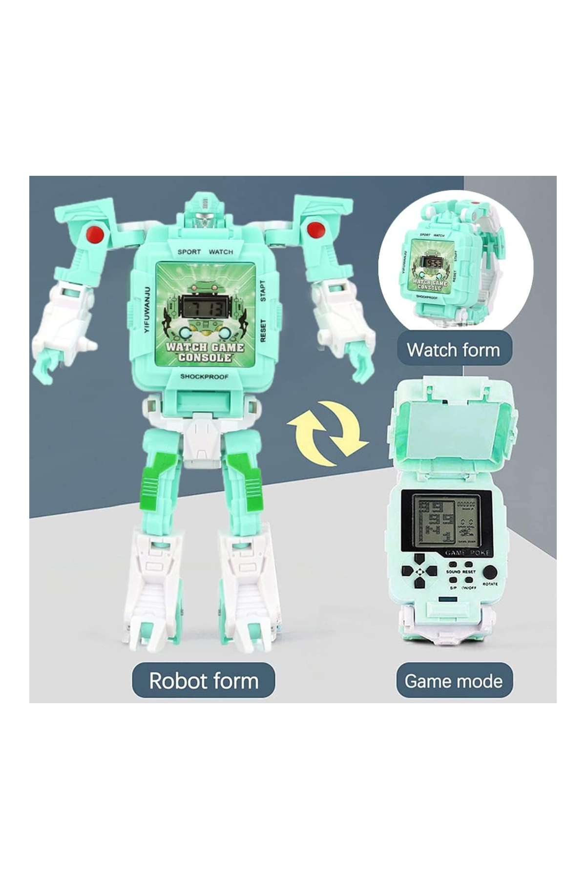 TOYFEST Tetris Oyunlu Transformers Robot Saat - Pastel Yeşil Fiyatı ...