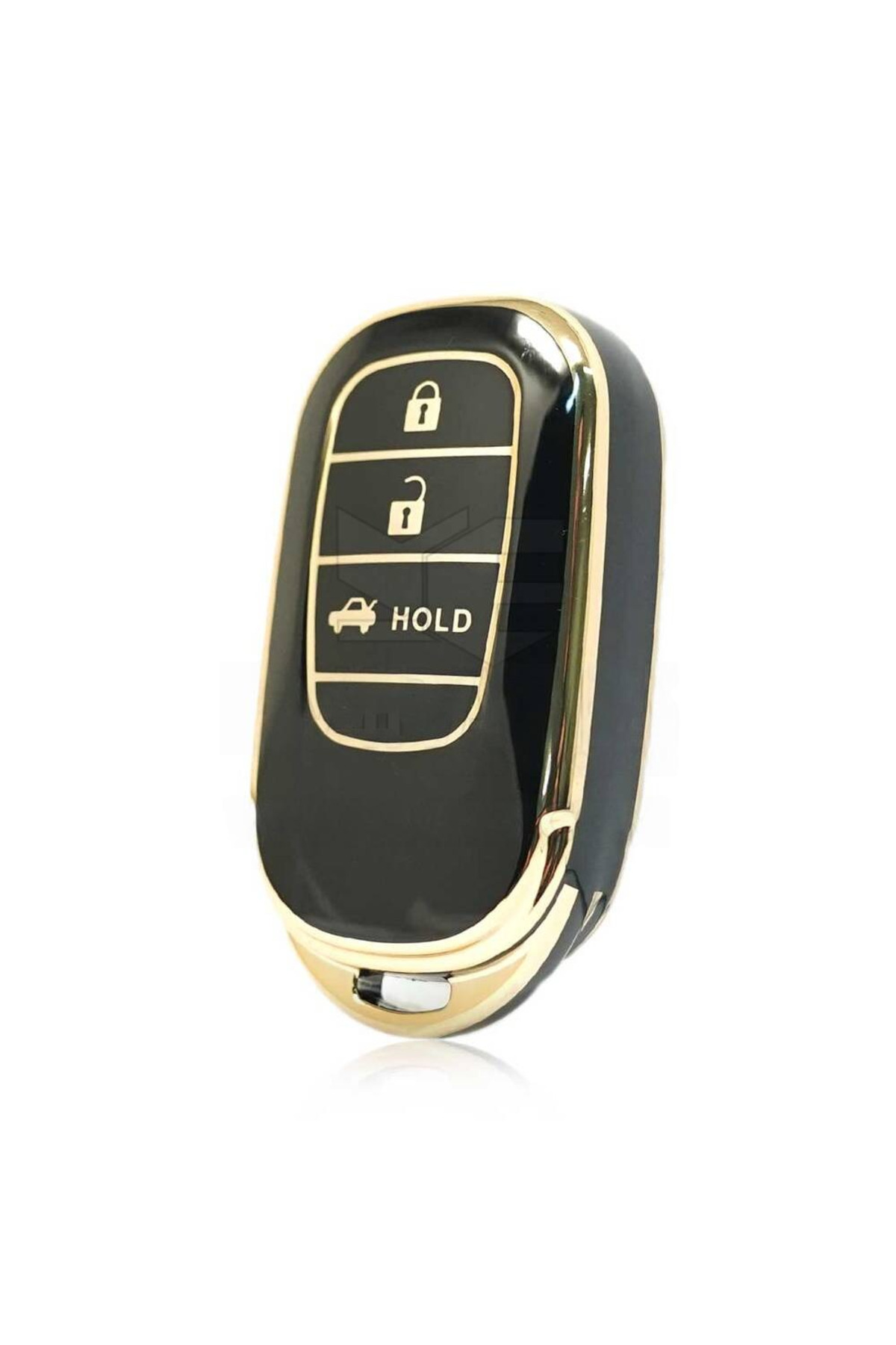 GMA KEYS Lüx Yeni Honda Fe1 3 Buton Anahtar Kılıfı Siyah Gold Altın ...