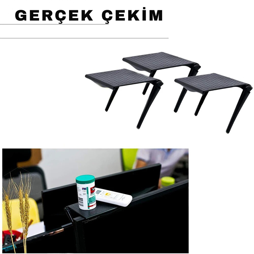 TechTic Monitor Tv Üstü Raf Portatif Katlanır Düzenleyici Projeksiyon Rafı Telefon Tablet Standı ...