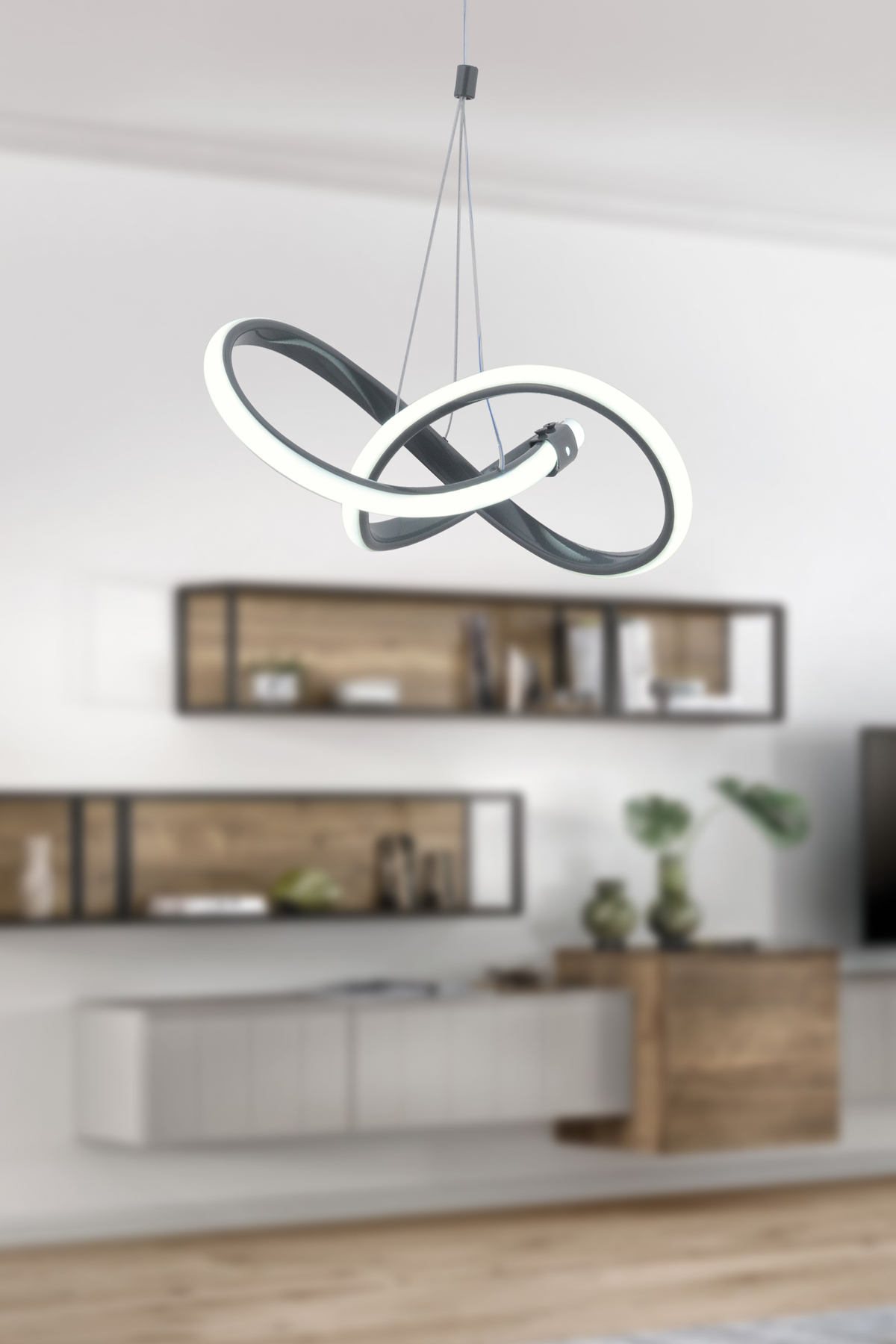 Trend Kitchen Festina Modern Antrasit Sarkıt Led Avize Beyaz Power Led ...