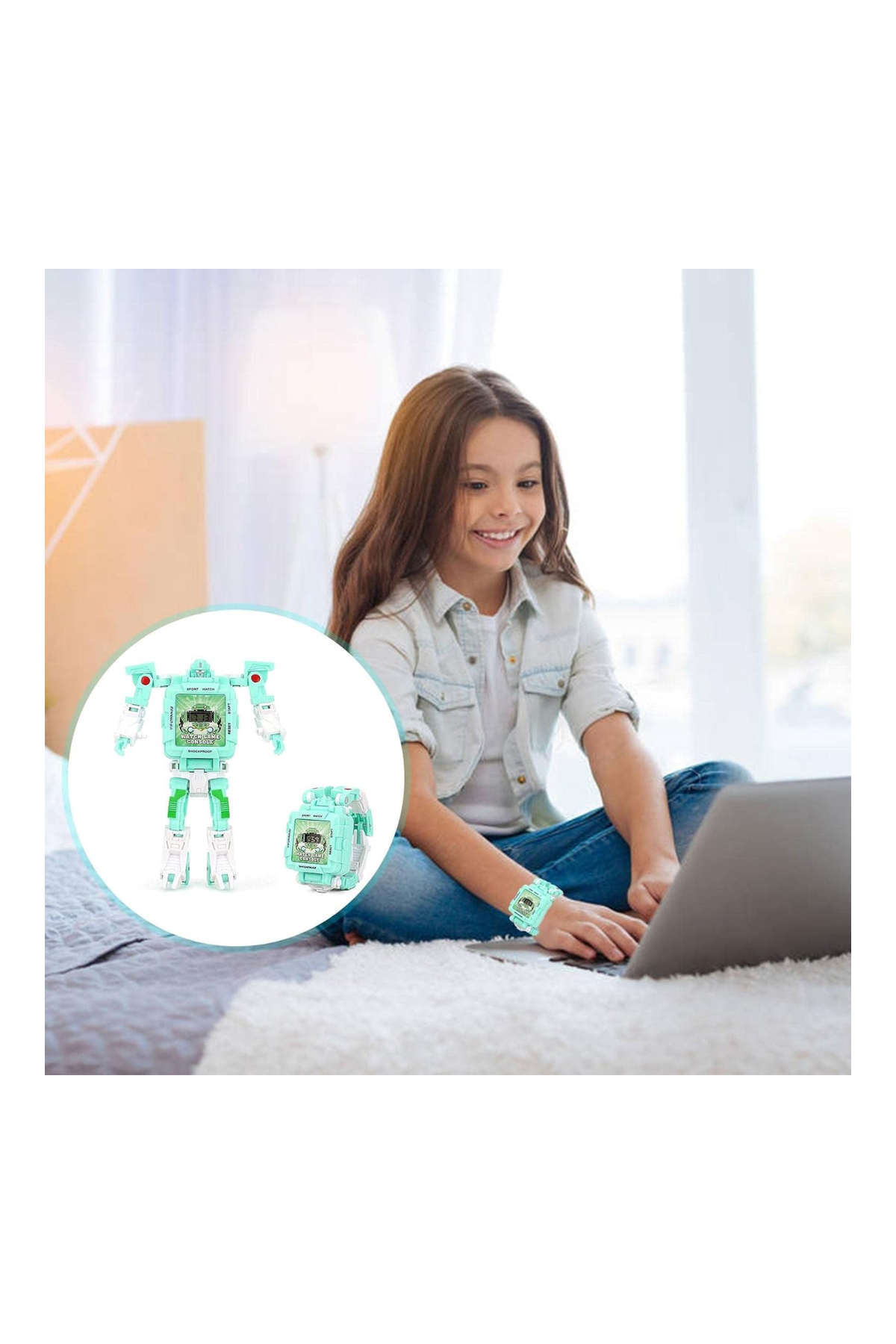 TOYFEST Tetris Oyunlu Transformers Robot Saat - Pastel Yeşil Fiyatı ...