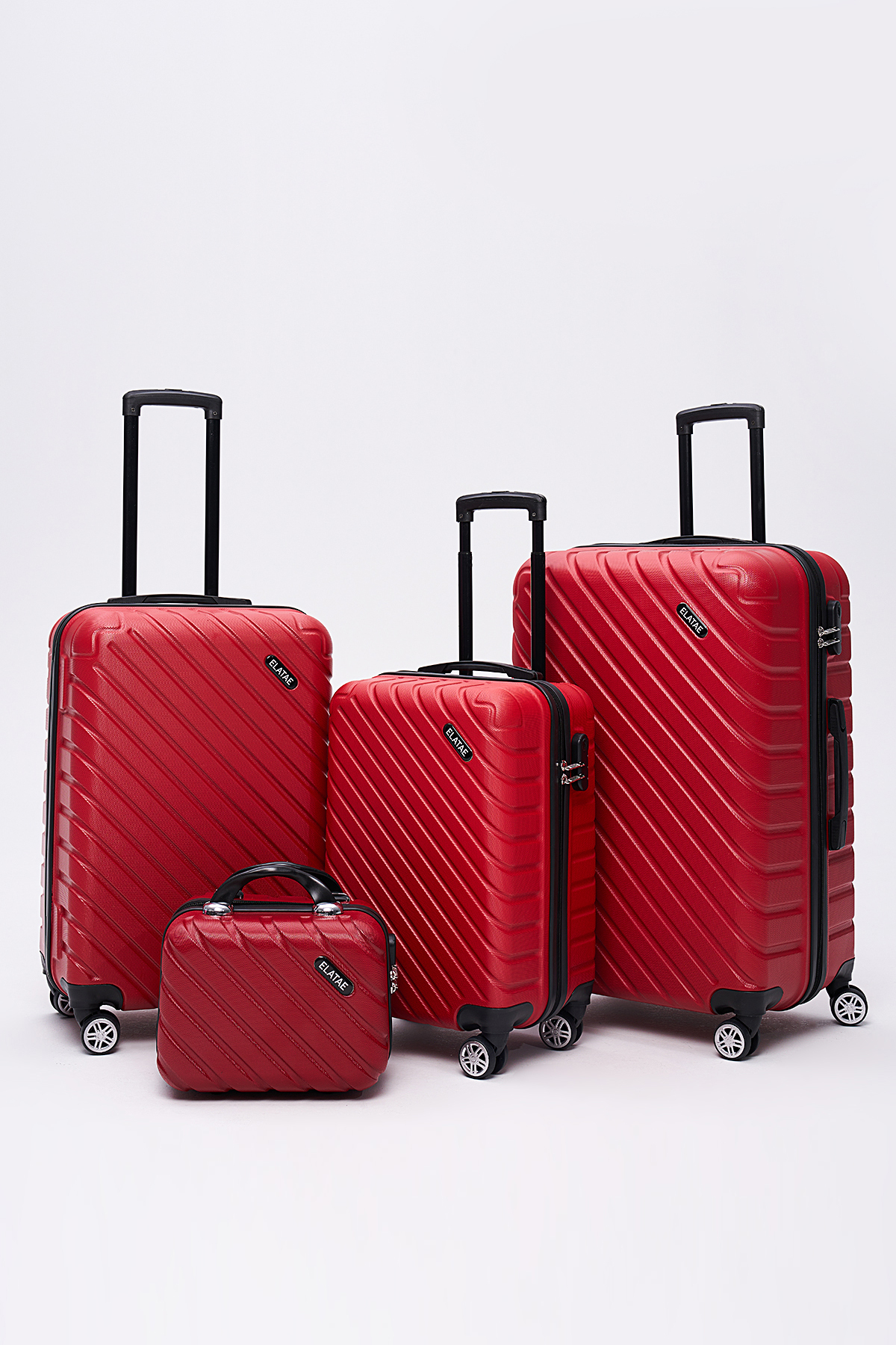 ELATAE 4'lü Valiz Seti Pro Abs Valiz Büyük - Orta - Kabin Boy Ve Makyaj ...