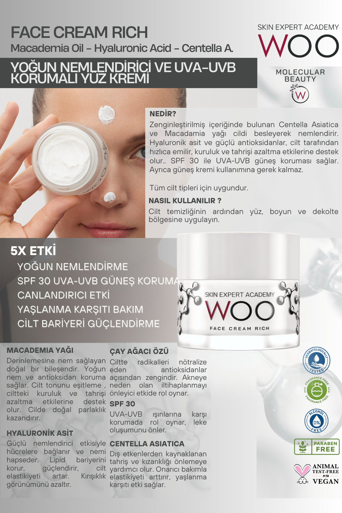 WOO Skin Expert Academy Face Cream Rich Yoğun Nemlendirici Güneş ...