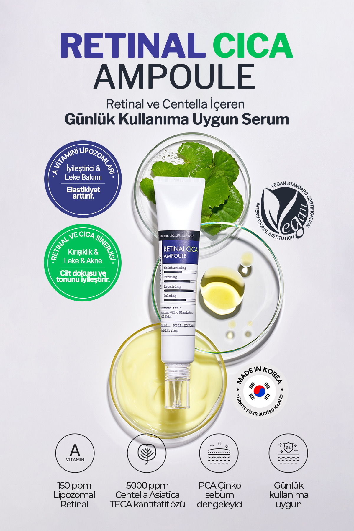 DERMA FACTORY Retinal ve Centella İçeren Günlük Kullanıma Uygun Serum ...
