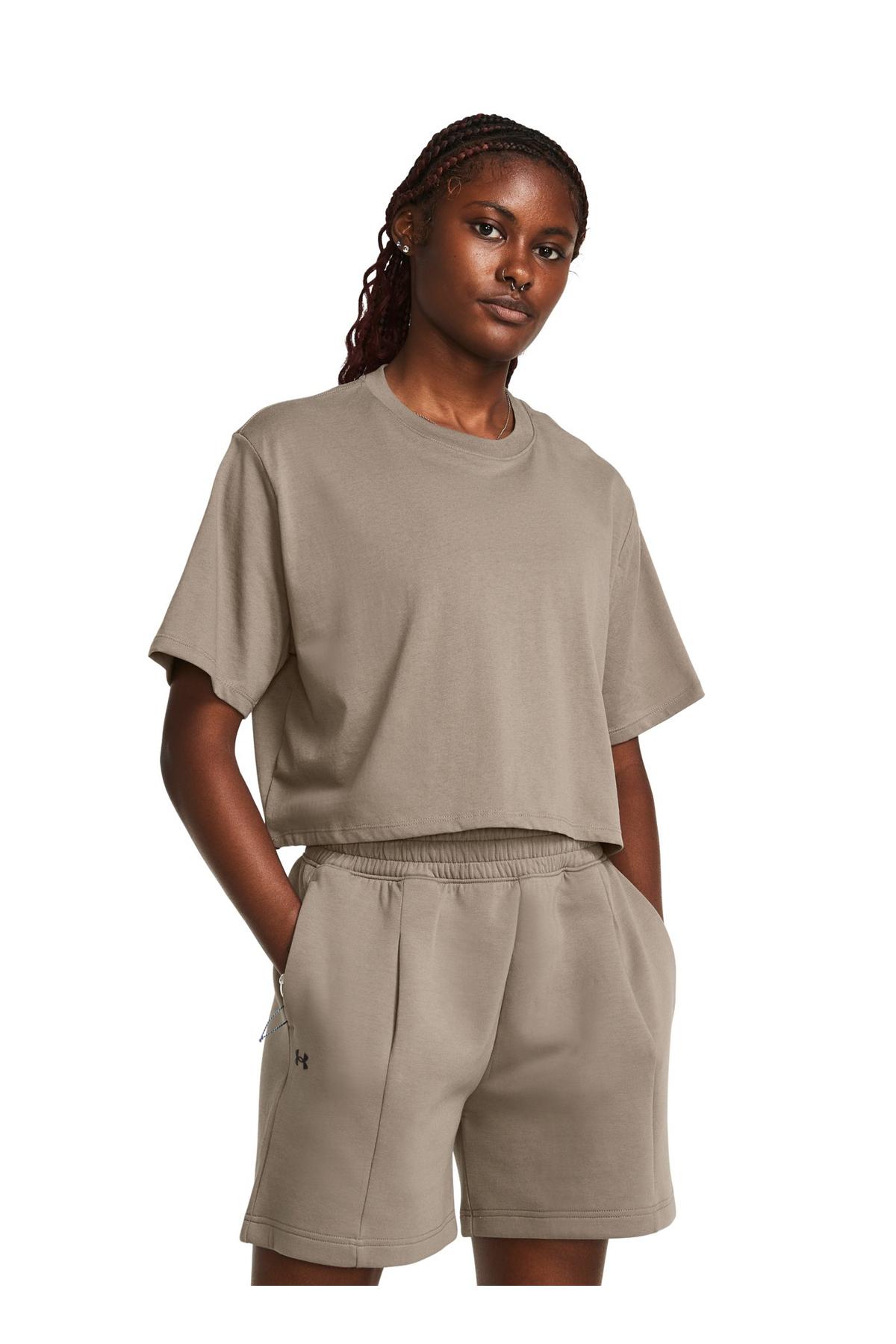 Under Armour Kahve Kadın Bisiklet Yaka Bol Kesim T-Shirt 1383644-200 ...