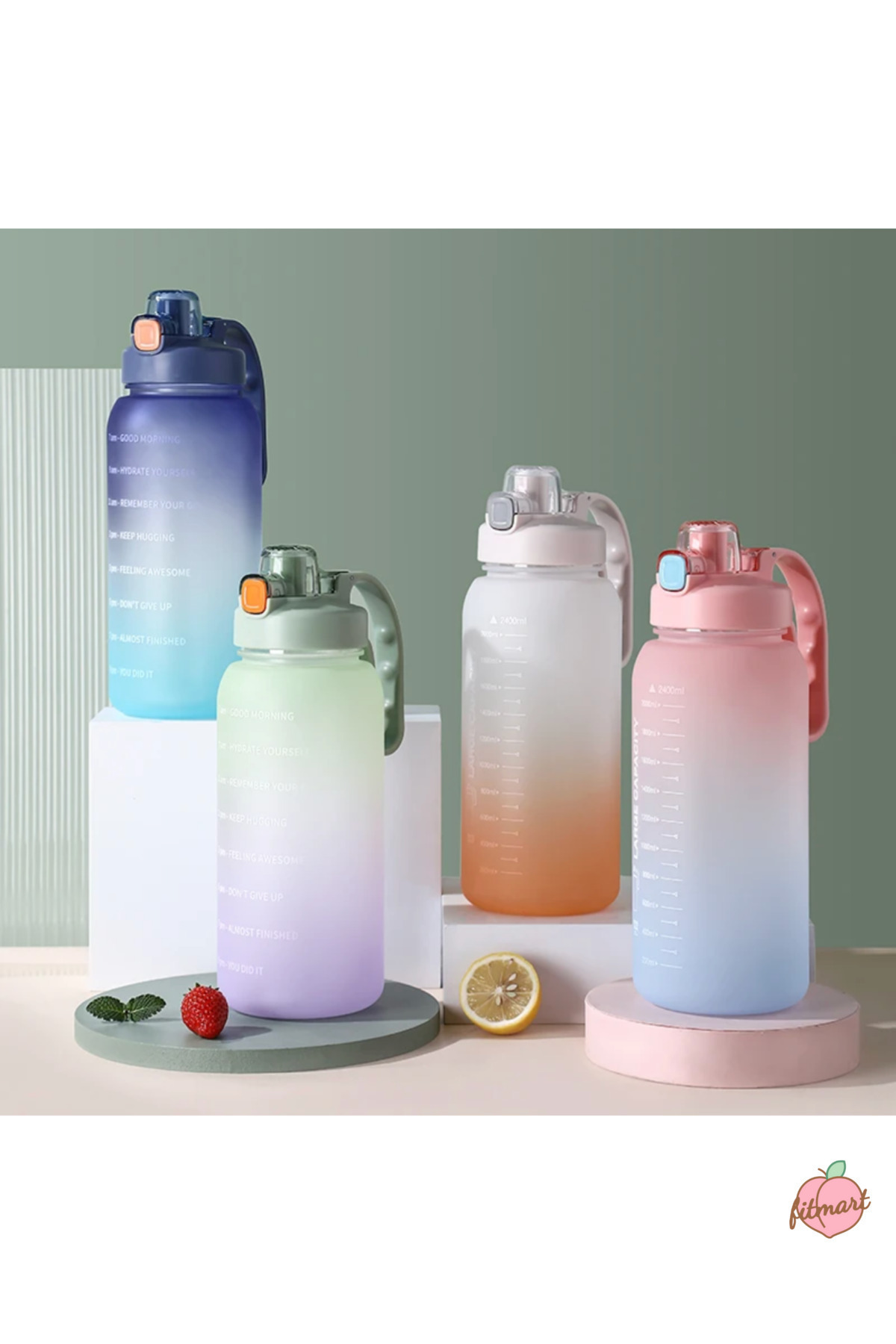 fitmart '' Superior 2 '' 2 Litre Motivasyonlu Yüksek Kapasite Tritan Su ...