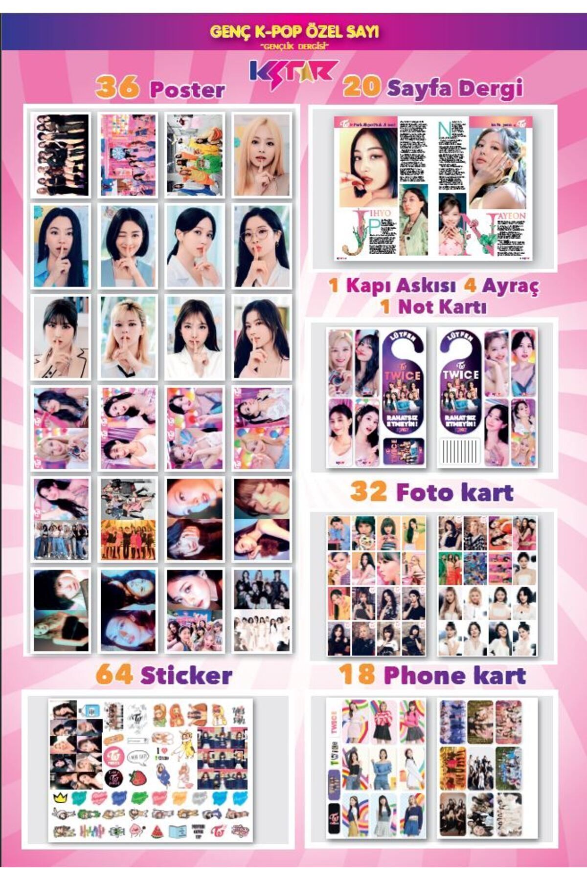 KSTAR Avantajlı Paket 1 / Twice - Bts - Stray Kids Dergisi Kpop - Fiyatı, Yorumları