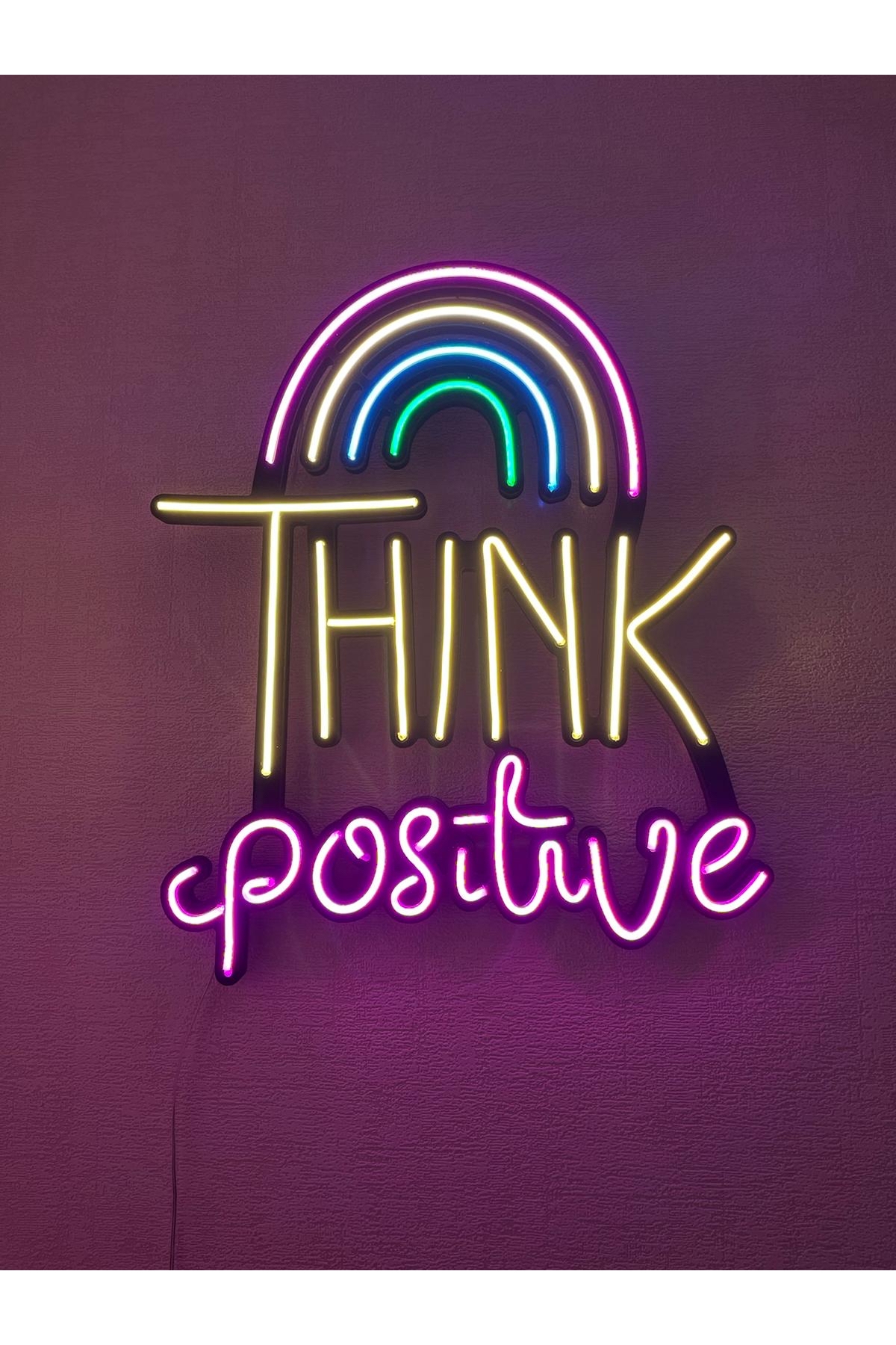 VOLKARTNEON Think positive ışıklı neon tablo - neon duvar dekoru Fiyatı ...