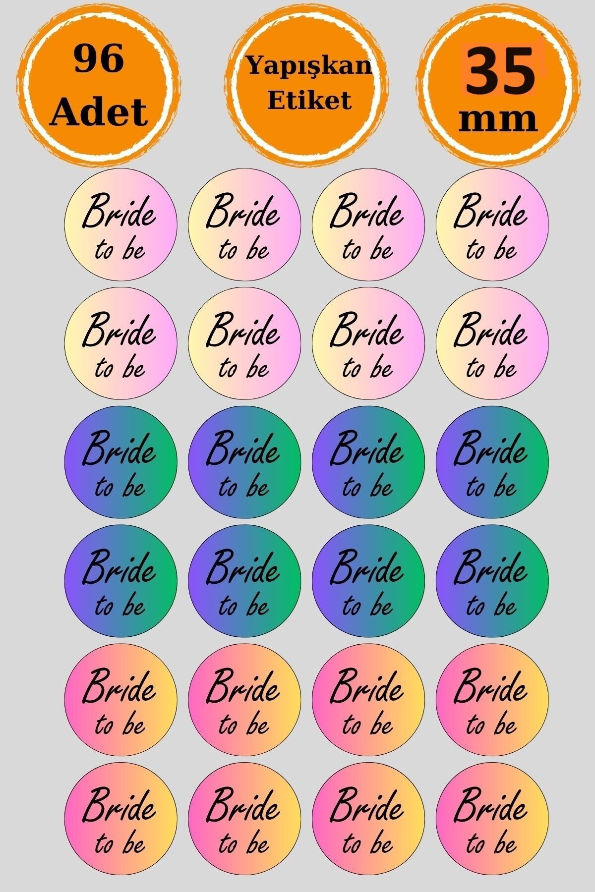 Emtory Home 96 Adet Renkli Bride To Be Sticker - Paketleme Sticker ...