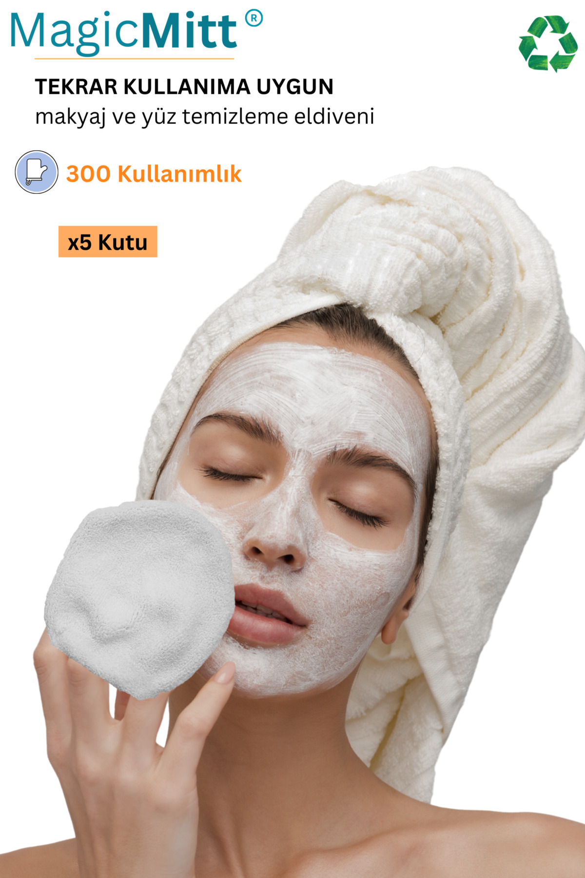 Magic Mitt 300 Kullanımlık Mikrofiber Makyaj Ve Yüz Temizleme Eldiveni ...