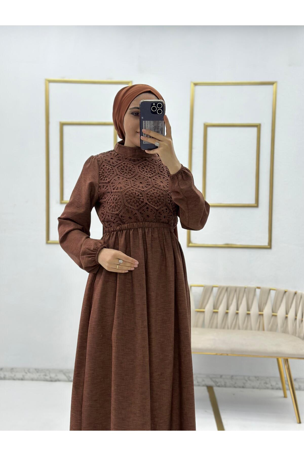 Moda Krash DANTEL DETAY KETEN YAZLİK ELBİSE Fiyatı, Yorumları - Trendyol