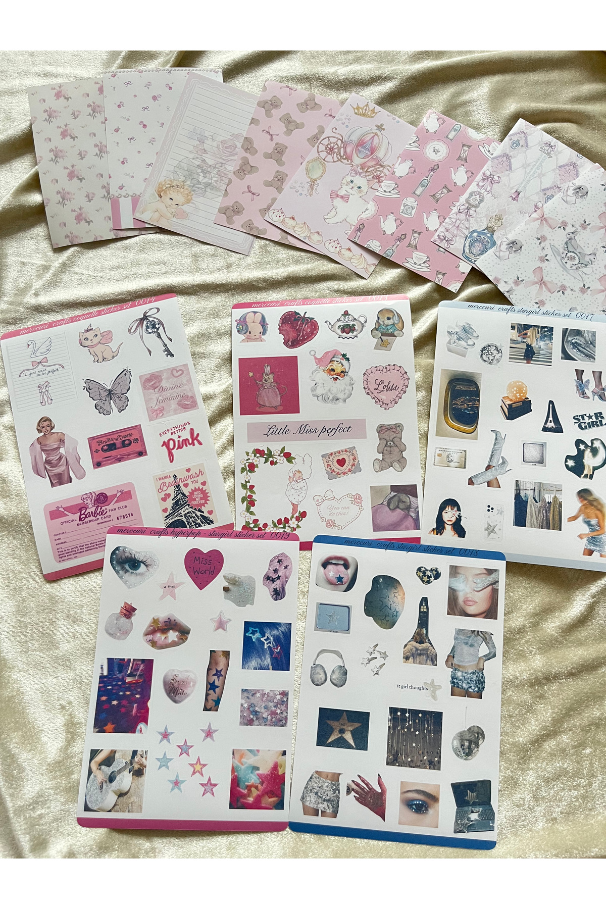 merccuri crafts 5'li Sticker Stargirl 8'li Yapışkanlı Dekoratif Kağıt ...