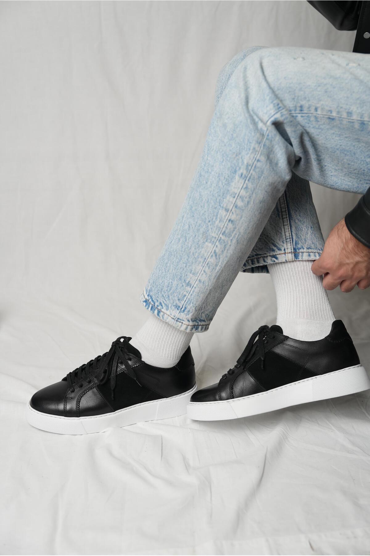 Tetri Rossini Model Hakiki Deri El Yapımı Erkek Siyah Sneaker Fiyatı ...