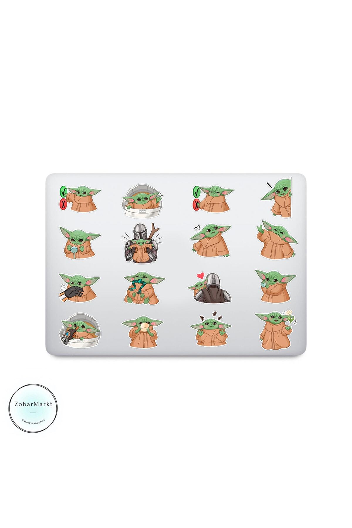 ZobarMarkt Baby Yoda Temalı Defter Ajanda Planner Laptop Sticker Seti ...