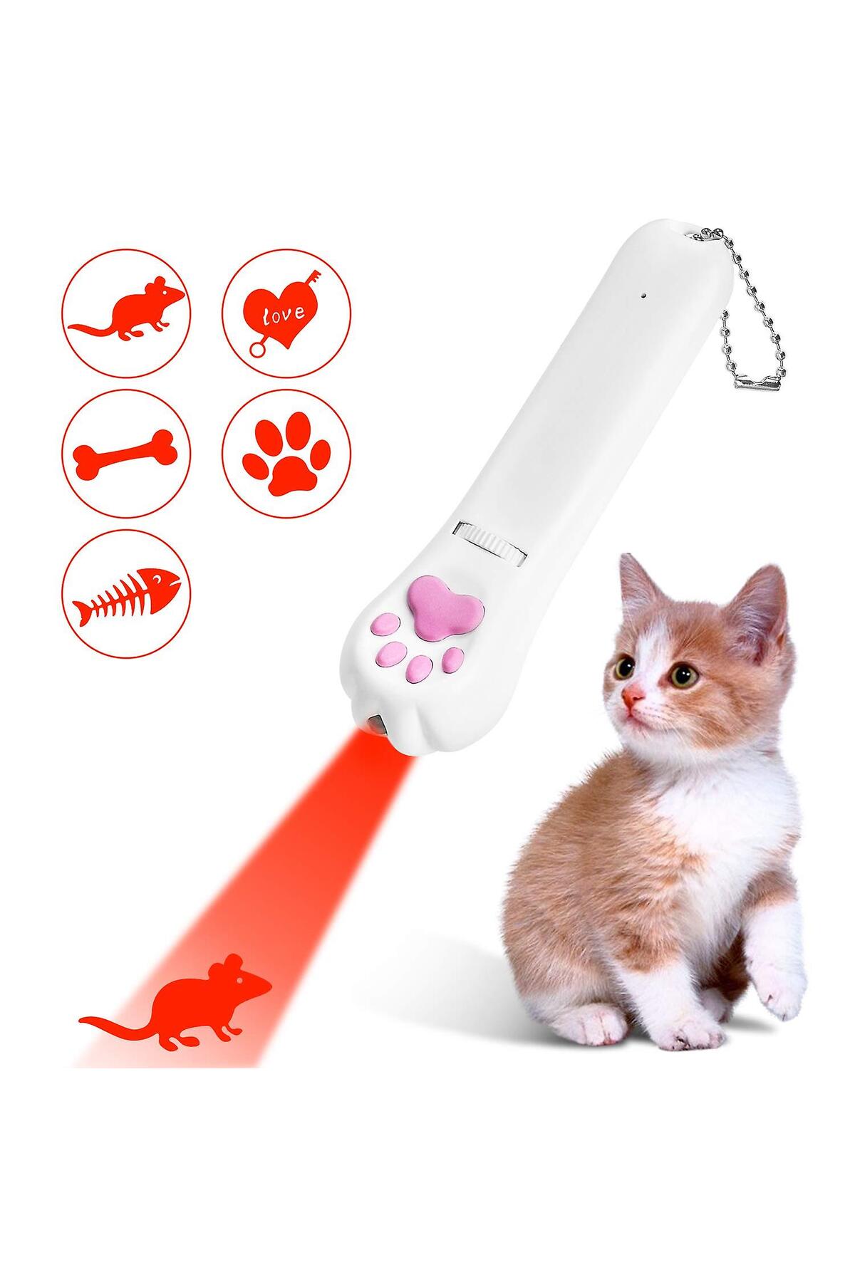 RICHIE Şarjlı lazer kedi lazeri kedi oyuncağı mini kırmızı lazer kedi ...