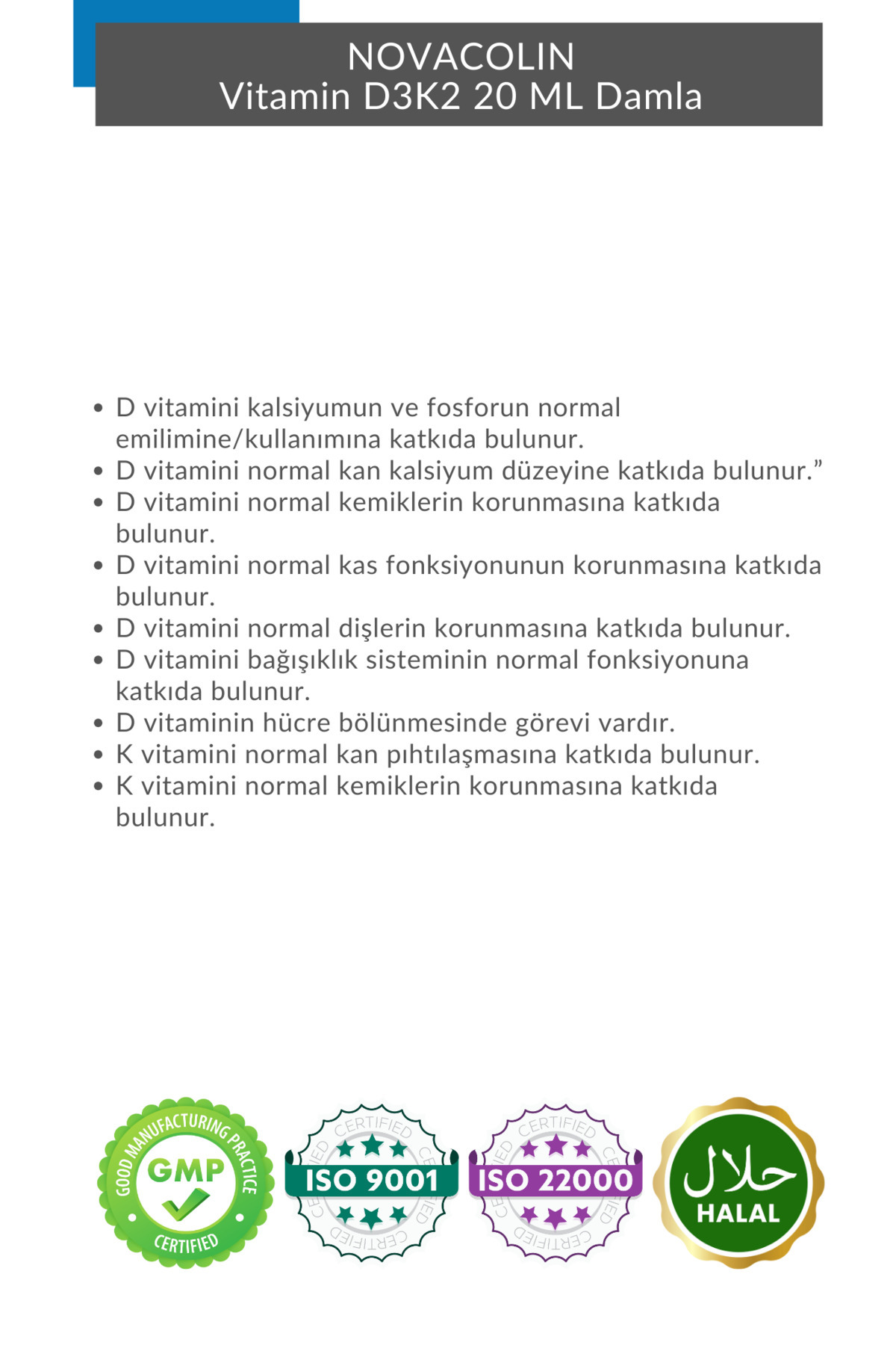 NOVACOLIN Vitamin D3k2 2'li Paket (20 ML DAMLA) Fiyatı, Yorumları ...
