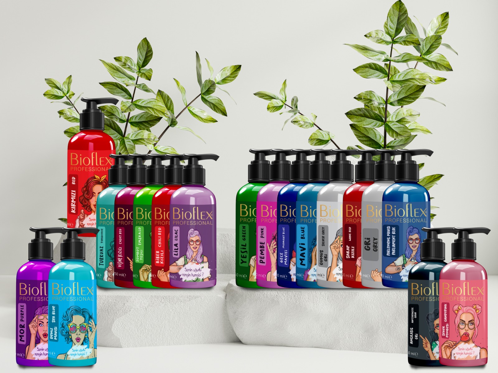 Bioflex Natural Hair Color Amonyaksız Pembe Renkli Saç Boyası 250 ml ...