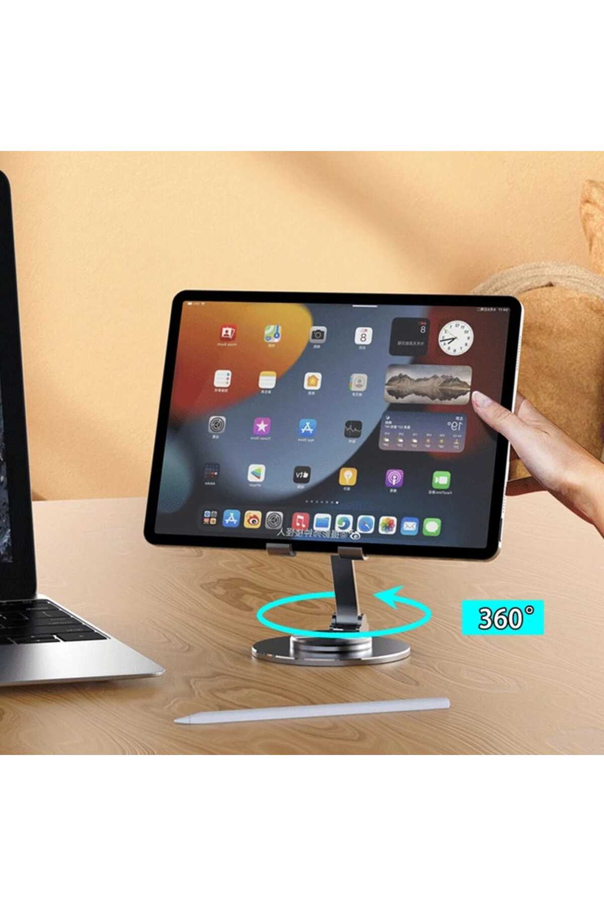 Asfal Gümüş 360° Dönebilen Katlanabilir Masaüstü Telefon Tutucu ...