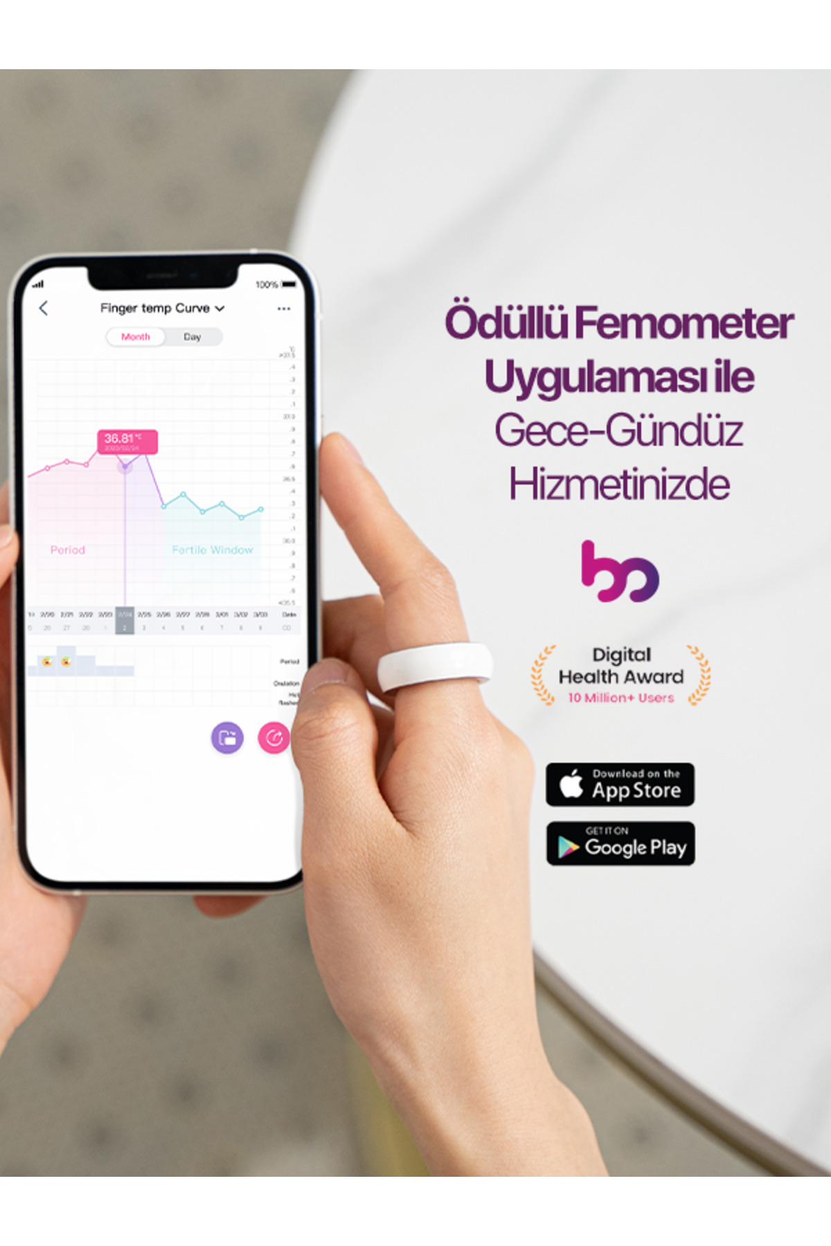 femometer Smart Ring - Akıllı Ovülasyon & Doğurganlık Takip Yüzüğü (EBAT: 6) Fiyatı, Yorumları ...