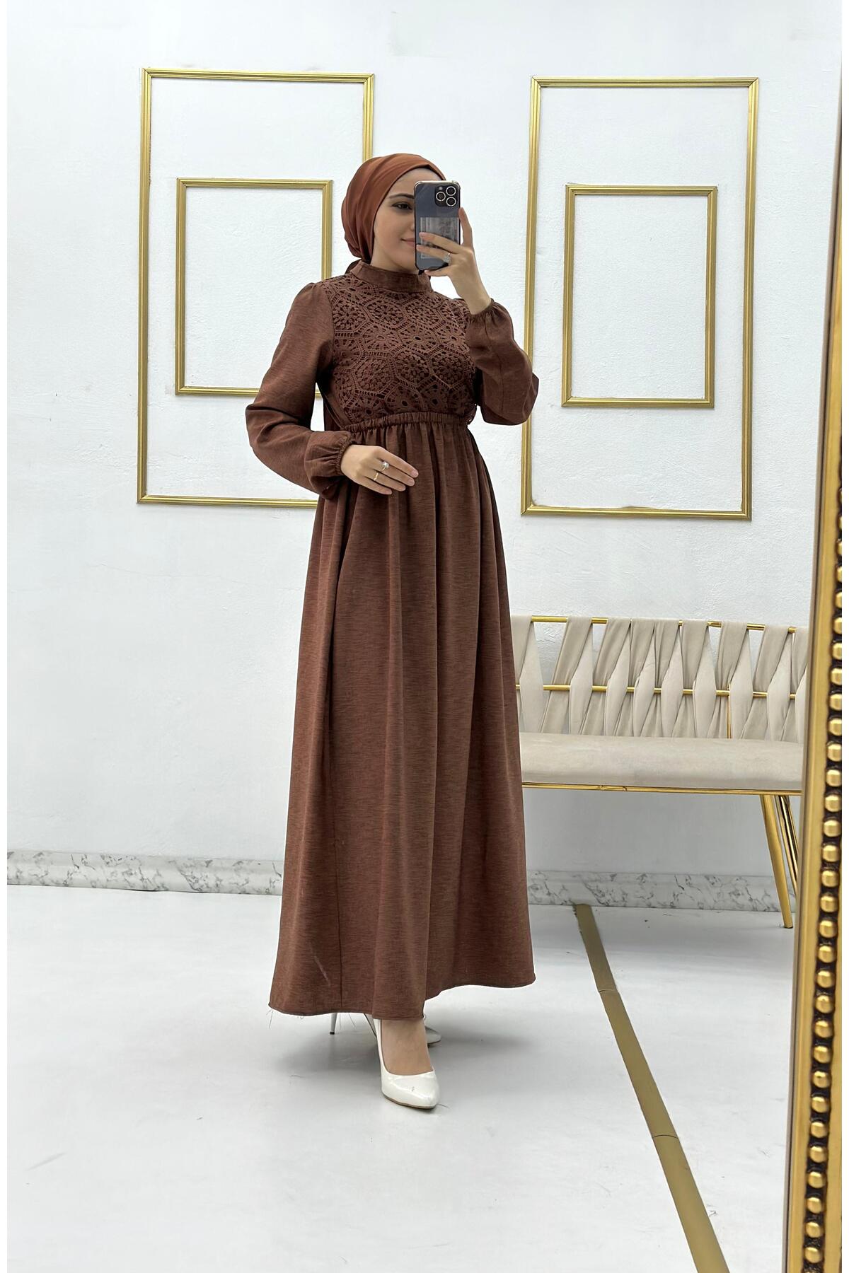 Moda Krash DANTEL DETAY KETEN YAZLİK ELBİSE Fiyatı, Yorumları - Trendyol