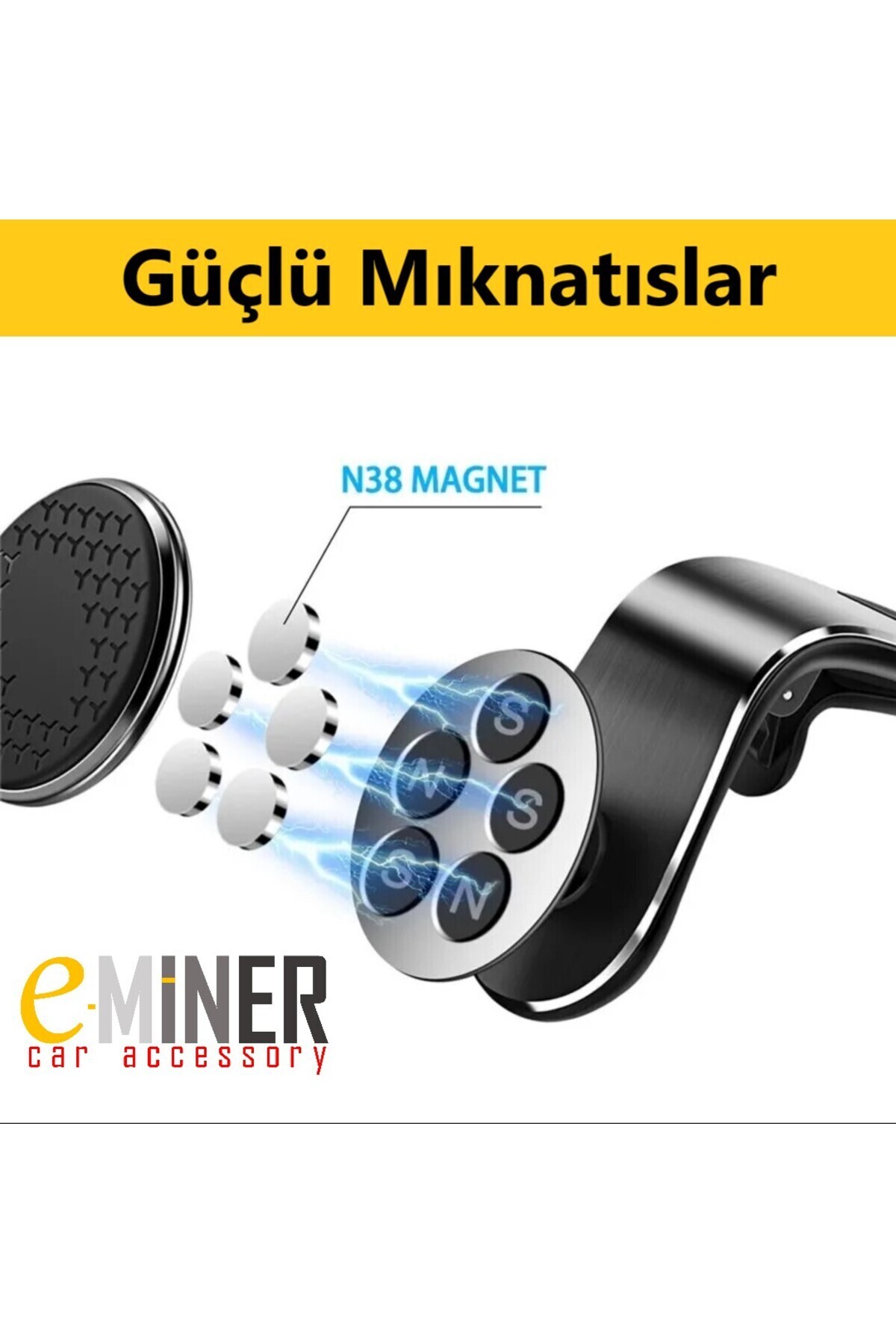 EMİNER Syrox Ph38 360 Derece Dönebilen Mıknatıslı Araç Telefon Tutucu ...