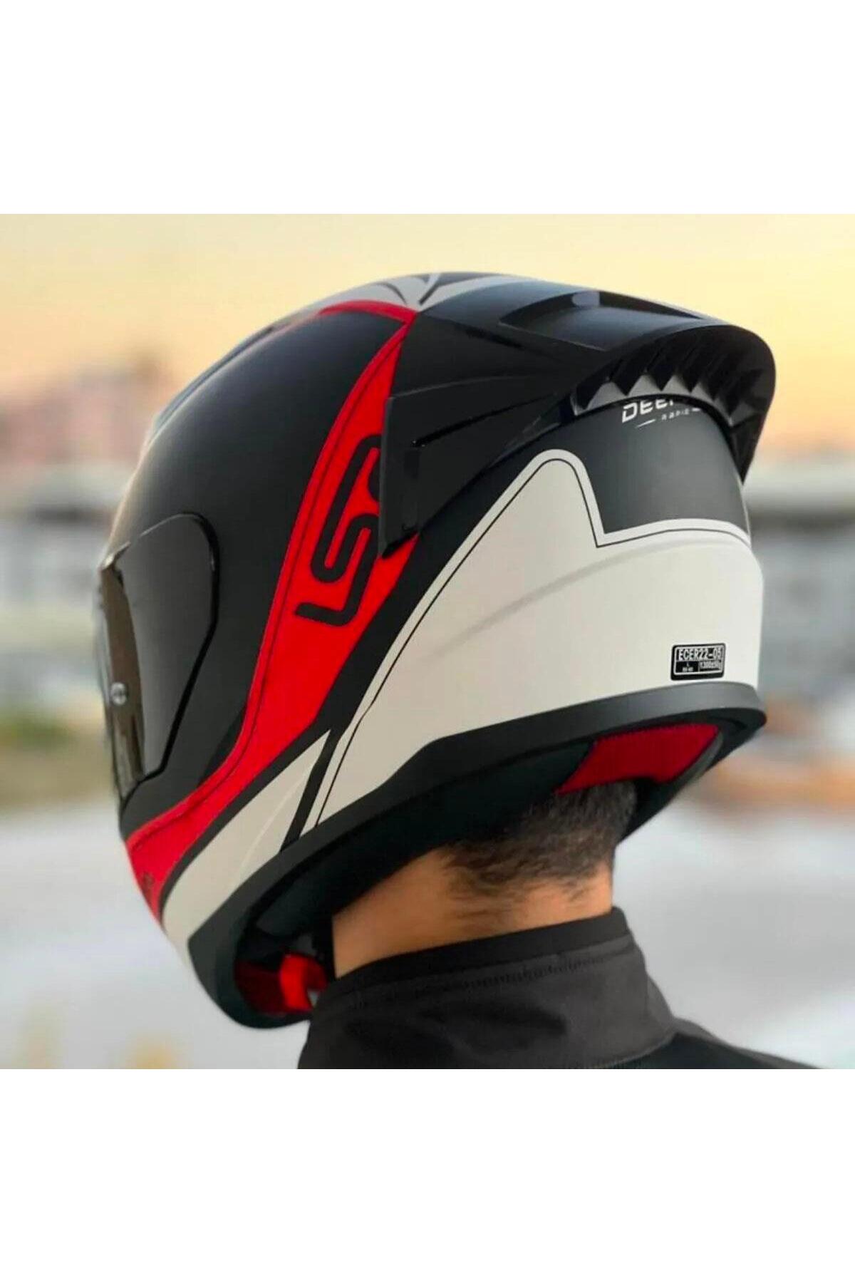 LS2 Rapid Deeper Race Full Face Motosiklet Kaskı Yarış Spoiler Şeffaf ...