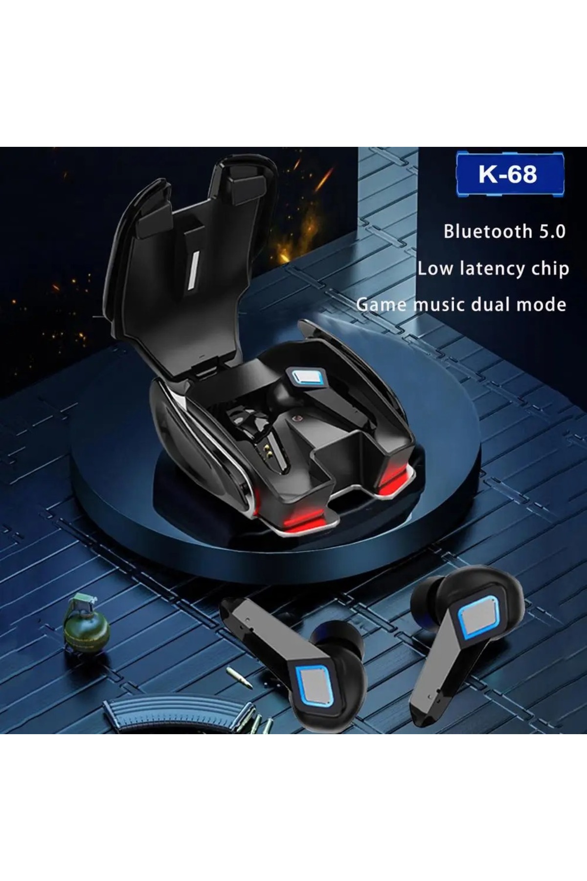 DigiMonster K68 Bluetooth Kulaklık BT 5.1 Dokunmatik Kontrol Düşük ...