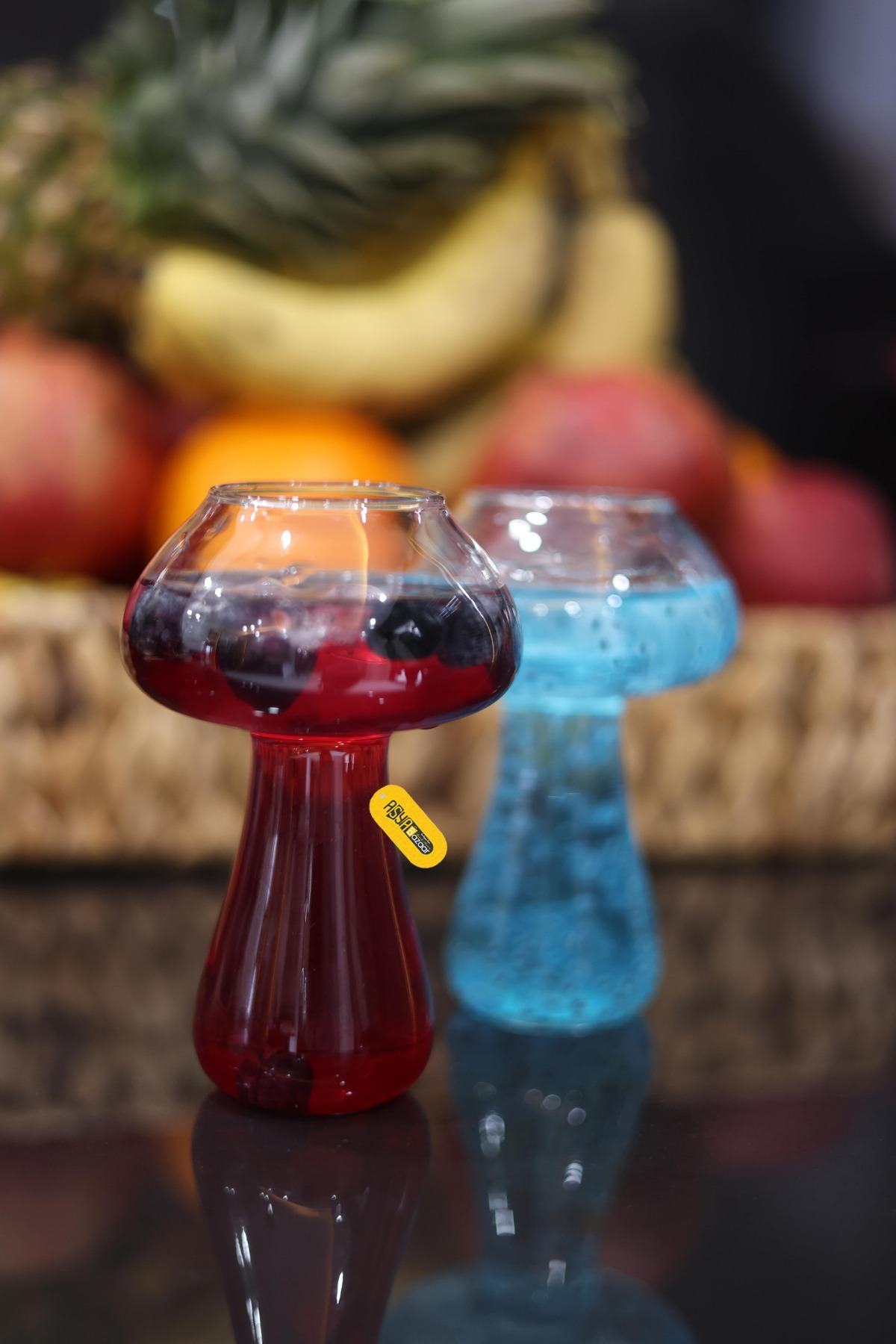 ASYA BAZAAR 2 Adet Mantar Model Borosilikat Kokteyl ve Soğuk-Sıcak ...