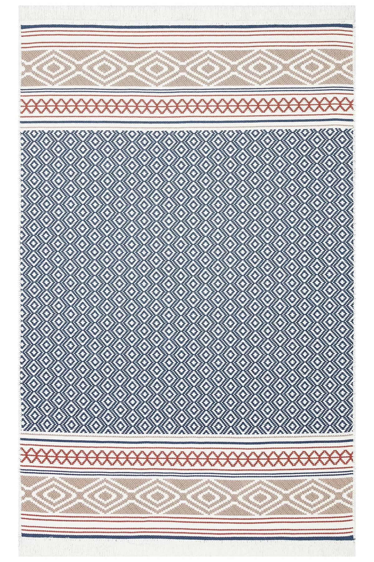 Eko Halı Arya Ar 26 Navy Beige %100 Geri Dönüşümlü Pamuktan Çift ...