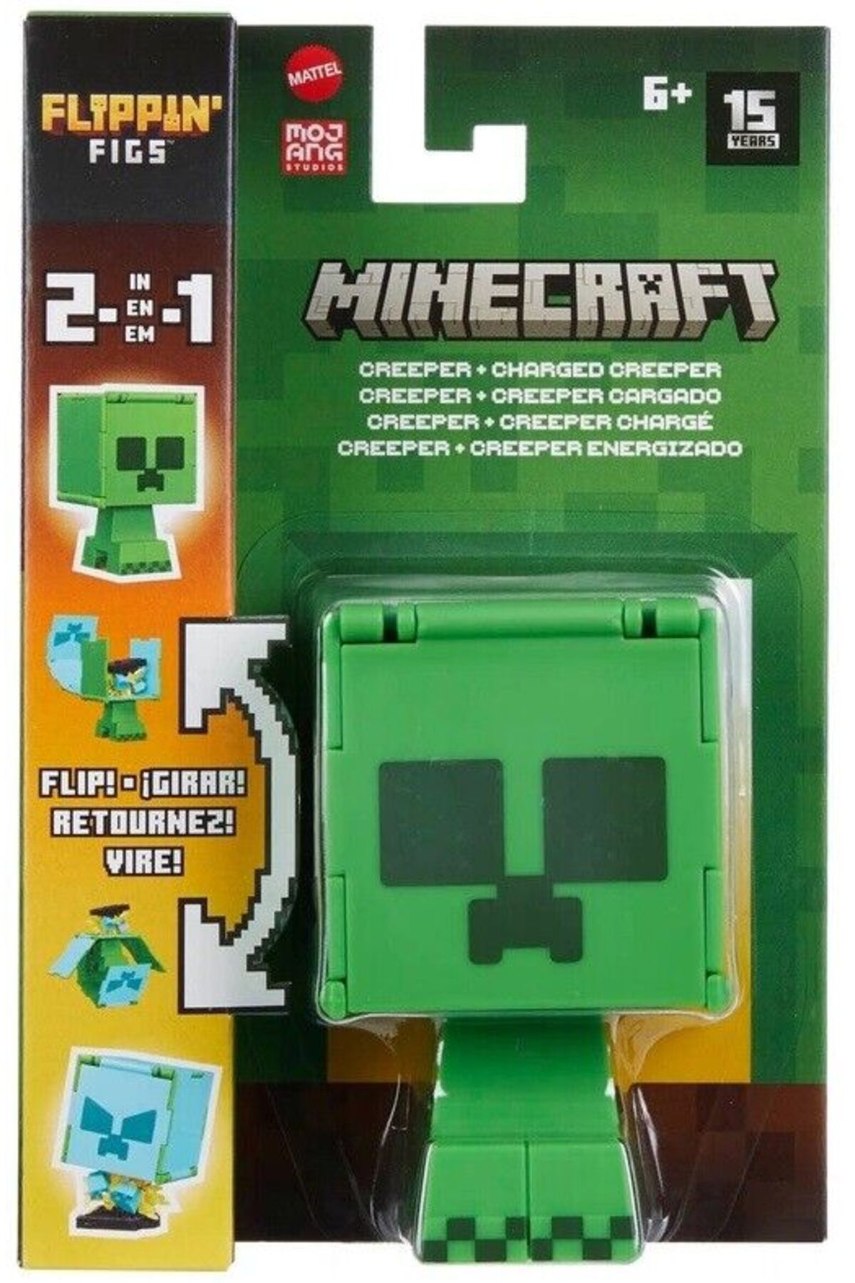Mattel Minecraft Flippin' Figs 2 in 1 - Creeper and Charged Creeper ...