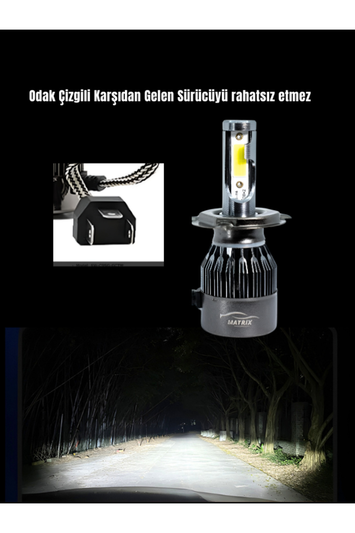 Matrix H4 Led Xenon Şimşek Etkili Beyaz Xenon, 60wat , Turbo Fanlı ...