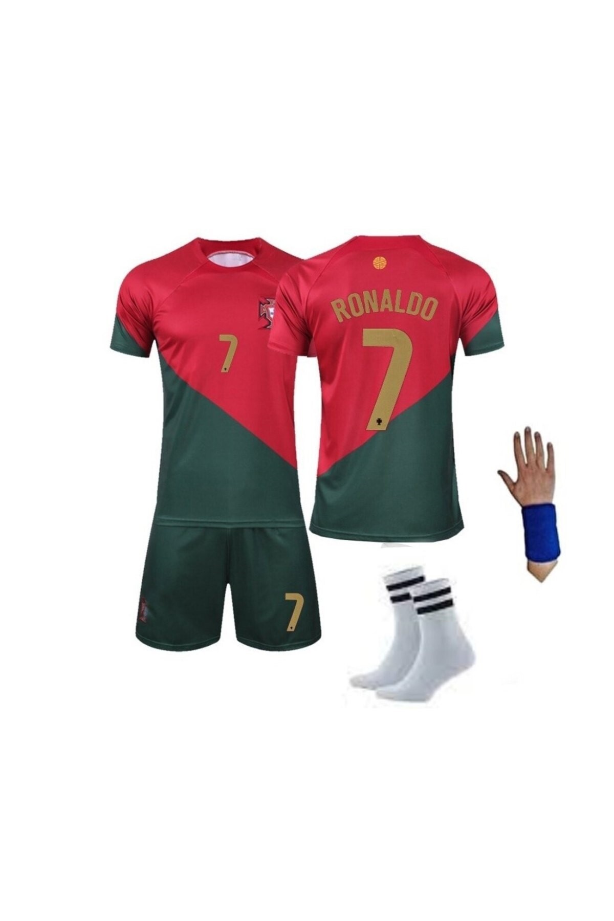yenteks Ronaldo Çocuk Futbol Forma Takımı Bordo- Yeşil Portekiz Dünya ...
