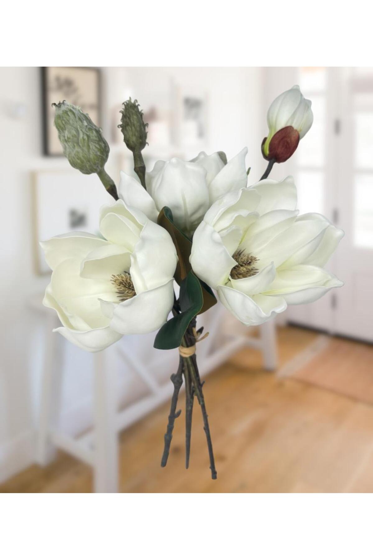 Nettenevime Yapay Çiçek Lüx Manolya Gerçek Dokulu Letex Eva Magnolia ...