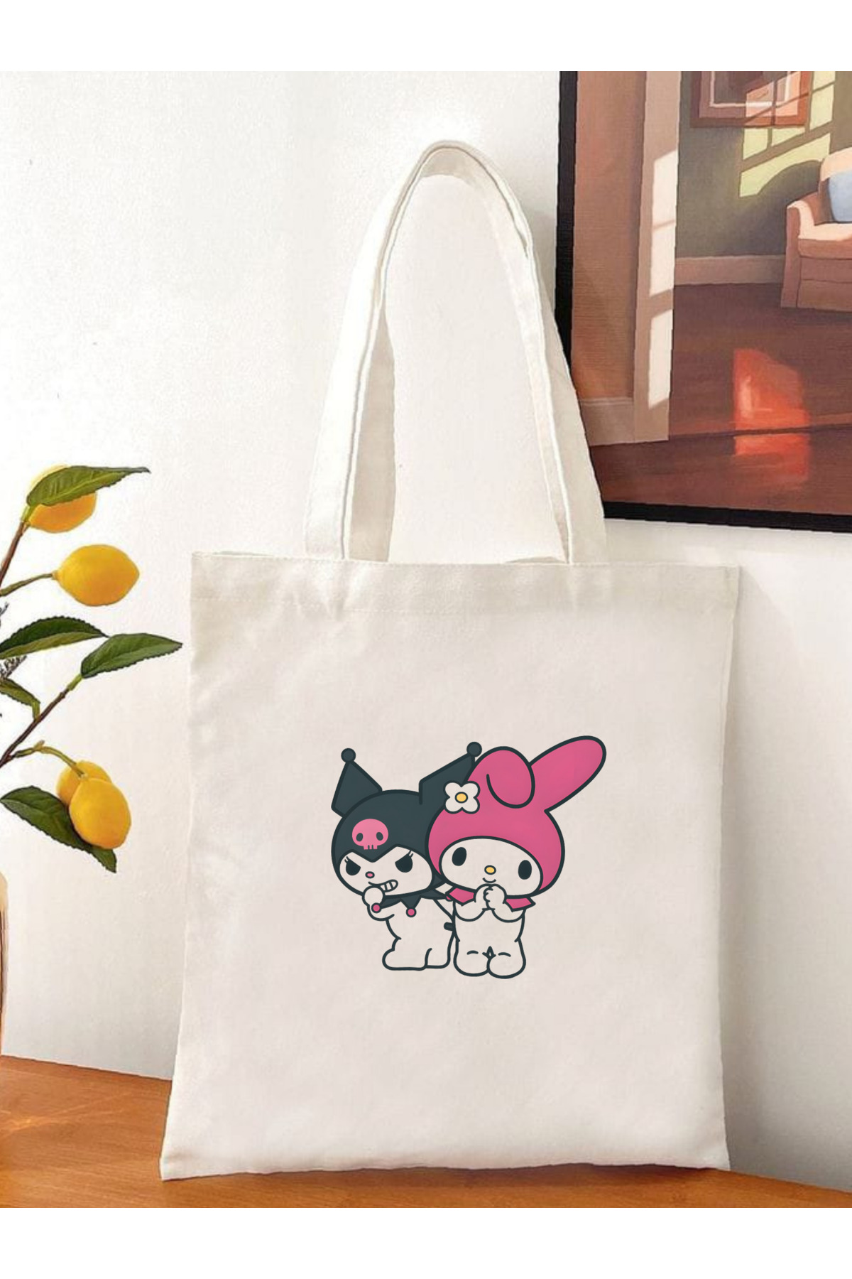 Cemira Kuromi ve Melody Tasarım Bez Çanta, Tote Bag Fiyatı, Yorumları ...