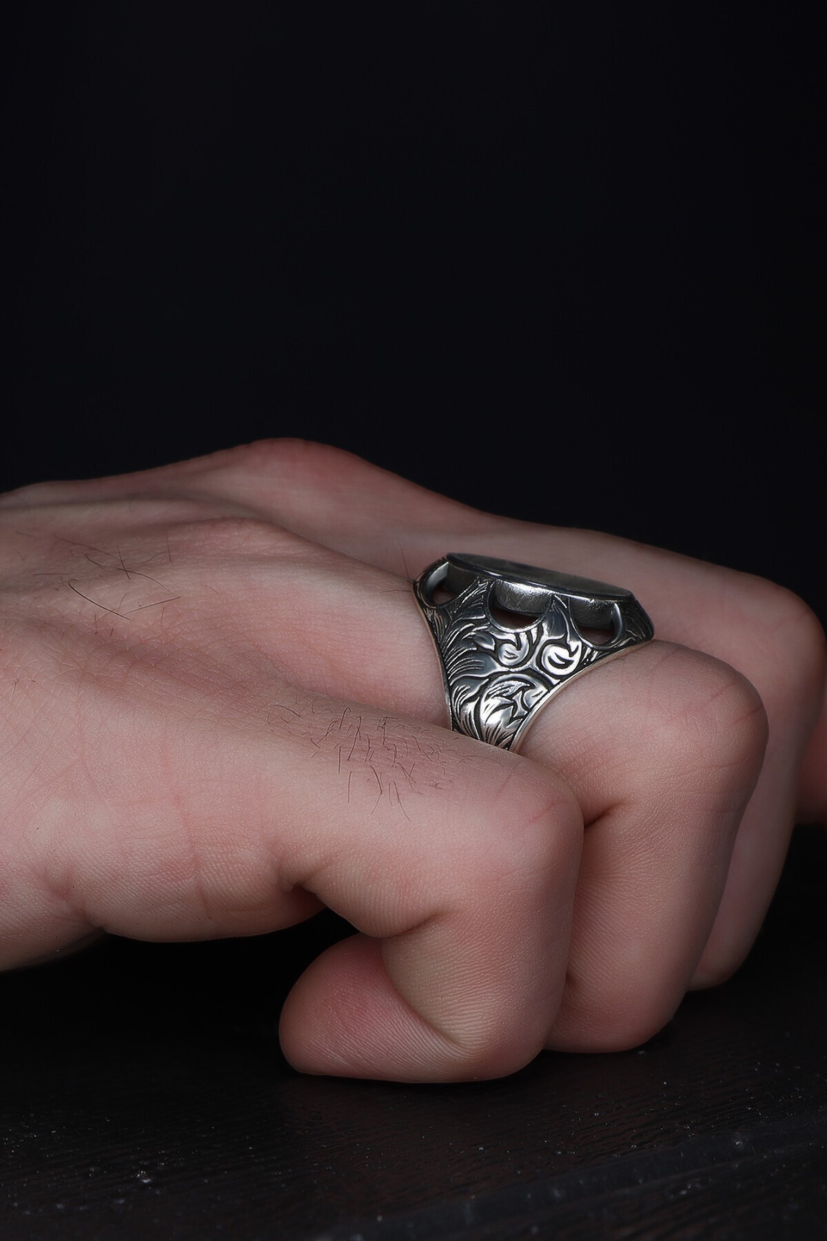 BayVog Hz.Süleyman Mühürlü El İşlemeli 925 Ayar Gümüş Erkek Yüzük ...