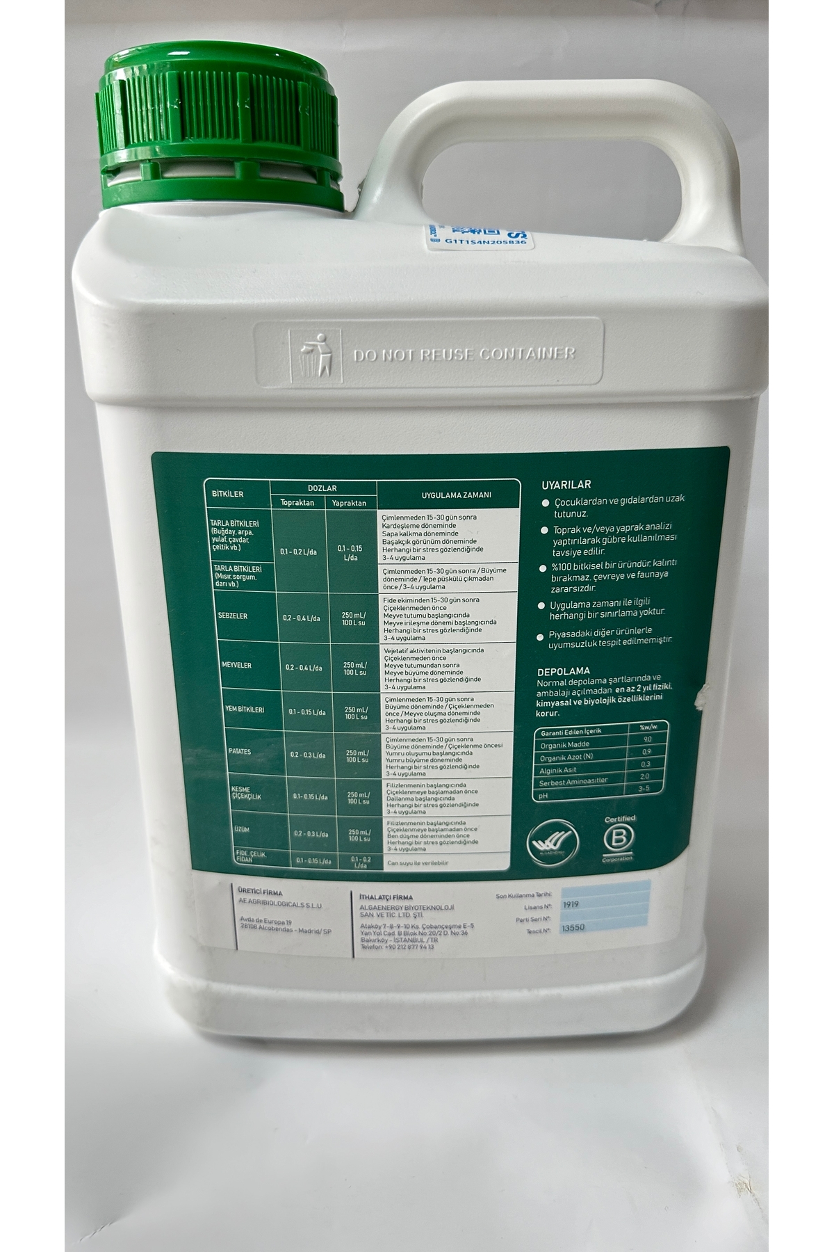 ALGAENERGY Dynamix 5 lt - Fiyatı, Yorumları