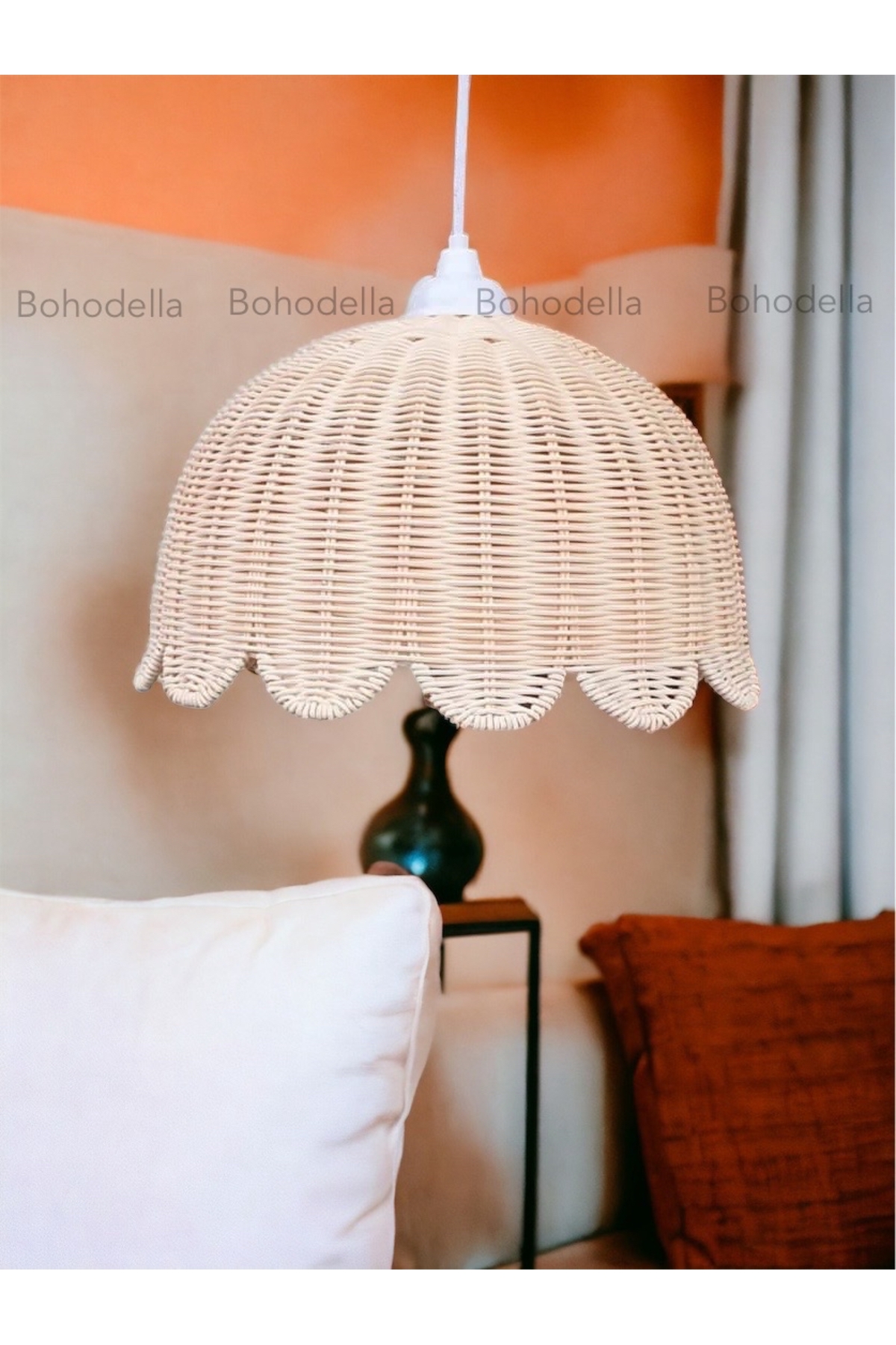 Bohodella Rattan, Bambu, Hasır Avize Aydınlatma Salon Mutfak Balkon ...