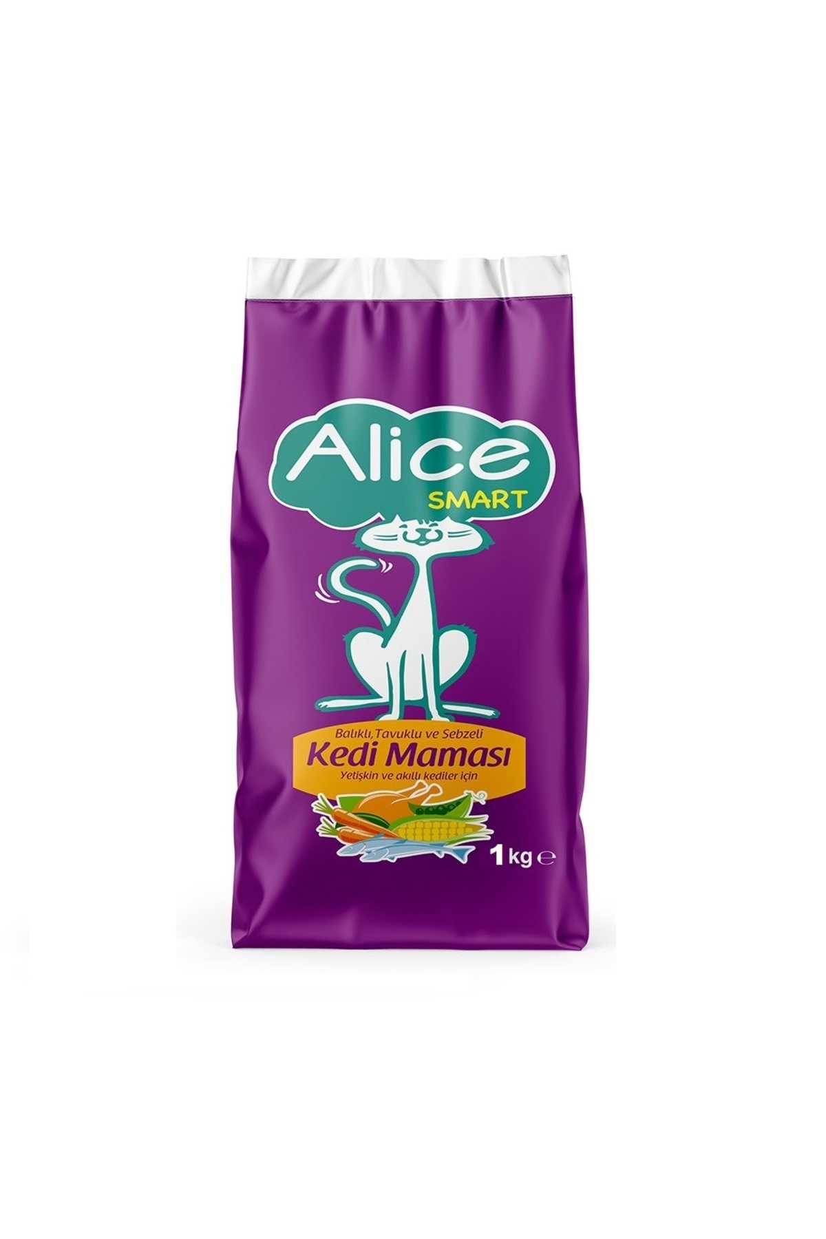 Alice Smart Tavuklu Balıklı Sebzeli Yetişkin Kuru Kedi Maması 1 Kg ...