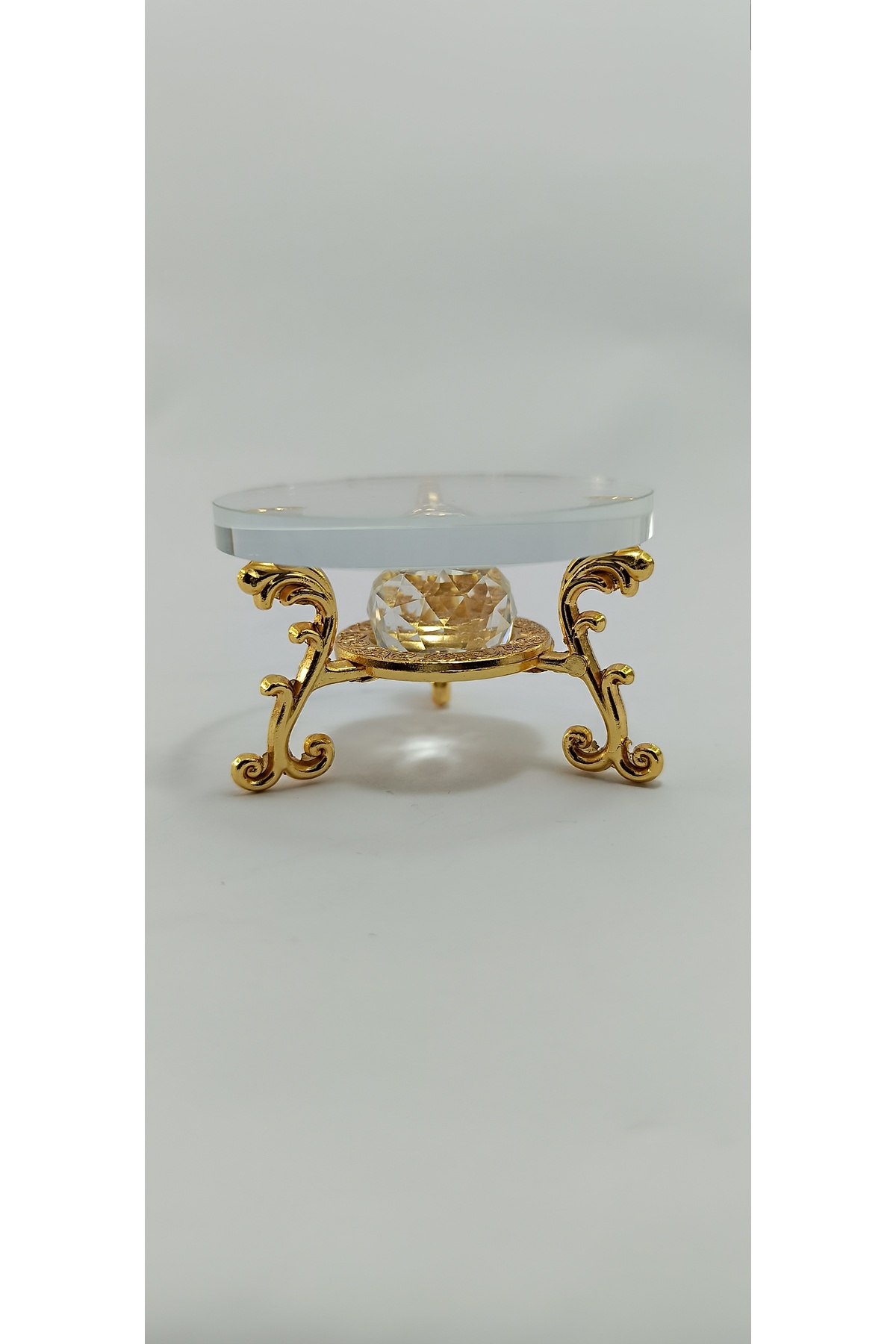 kristal home 2 скляні підставки для обручок та каблучок Gold, розмір ...