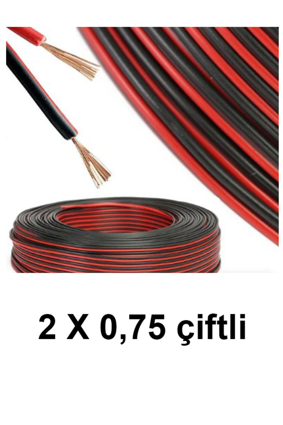 AUTO LUXURY Çiftli Kablo Oto kumanda Tesisat Hoparlör Kablosu 2 X 0.75 ...