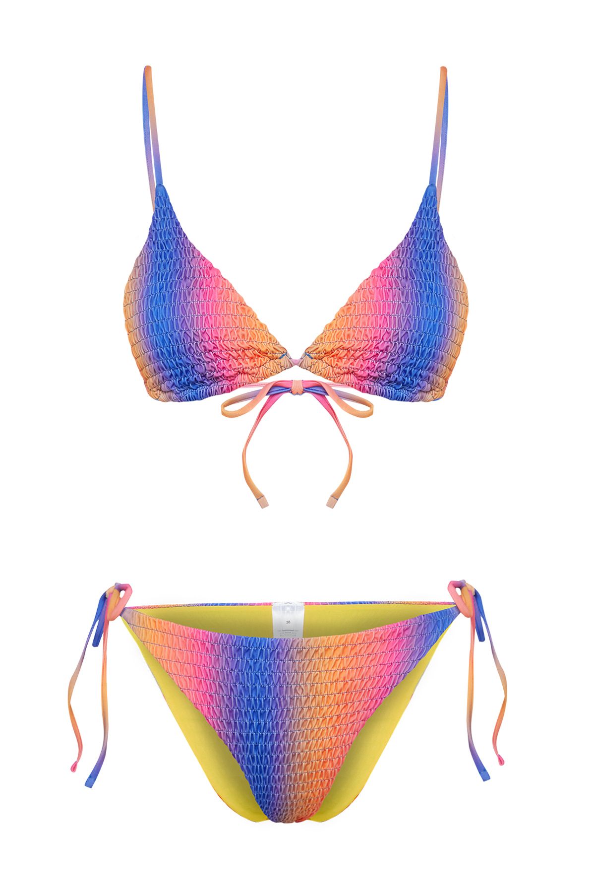 Trendyol Collection Gradient Patterned Triangle Gimped Brazilian Bikini