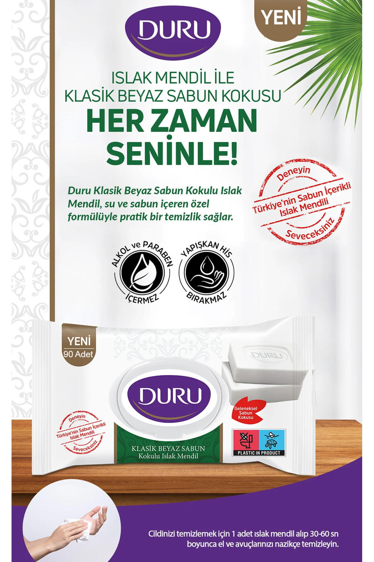 Duru Klasik Beyaz Sabun Kokulu Islak Mendil 90'lı x 12 Paket Fiyatı, Yorumları - Trendyol